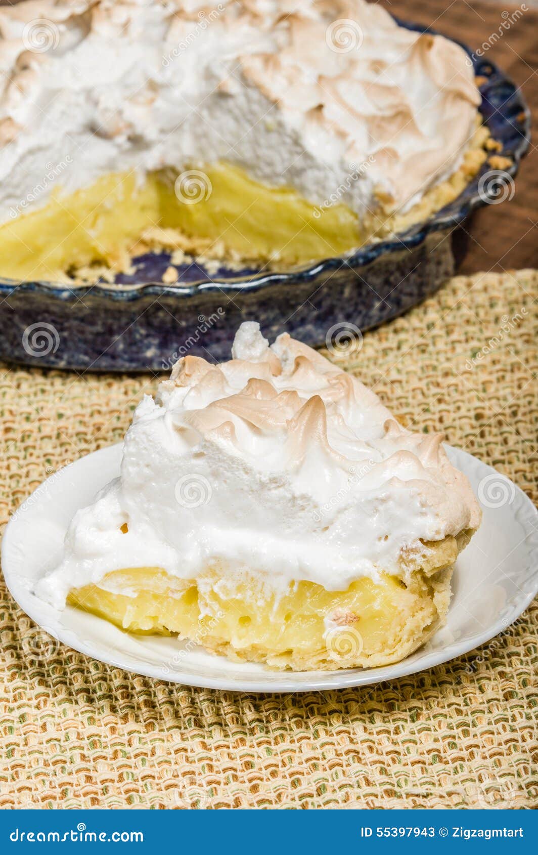Slice of Lemon Meringue Pie Stock Image - Image of baked, slice: 55397943
