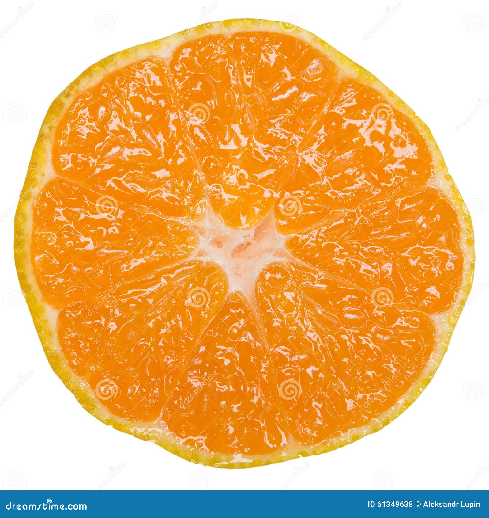 Slice of mandarin stock photo. Image of isolated, tropical - 61349638