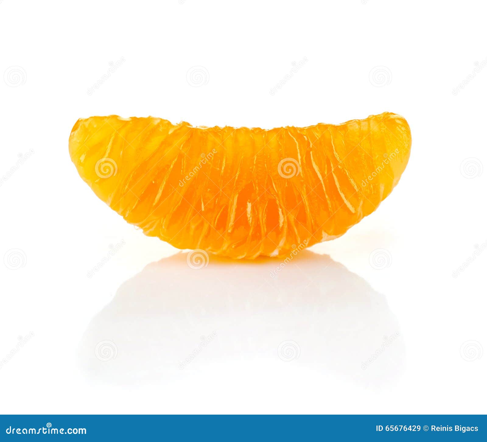 Slice of Mandarin on White Background Stock Image - Image of juice ...