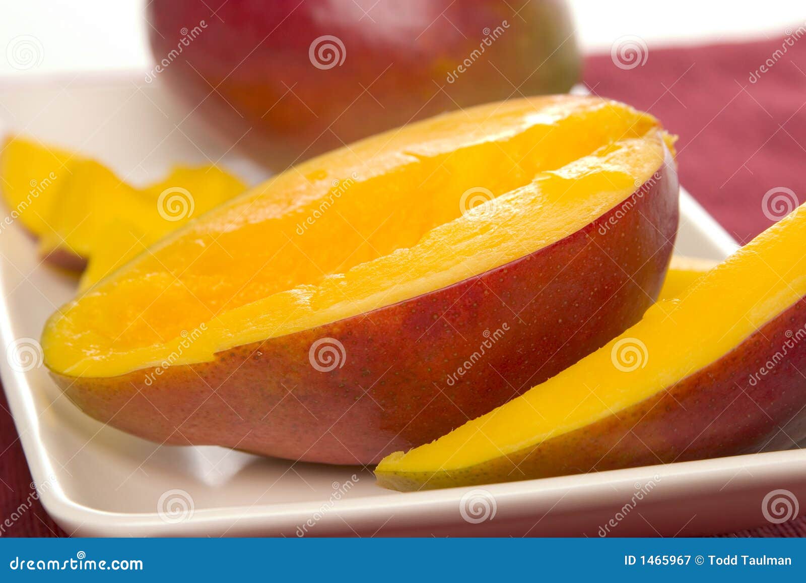 Slice Mango stock image. Image of plate, fresh, flesh - 1465967