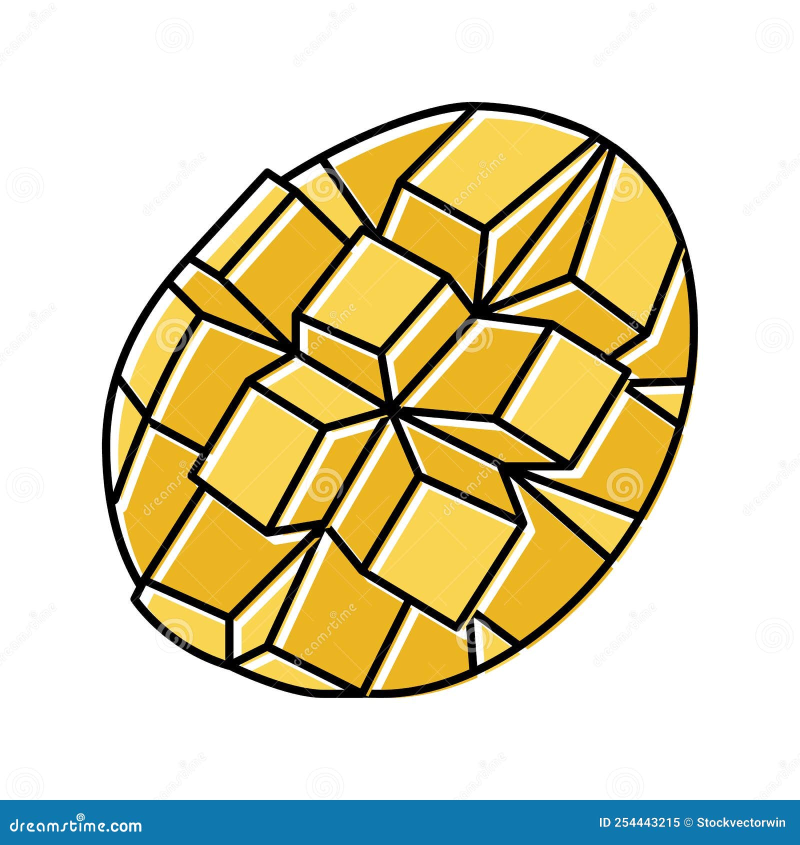 Slice Mango Cube Color Icon Vector Illustration Stock Vector ...