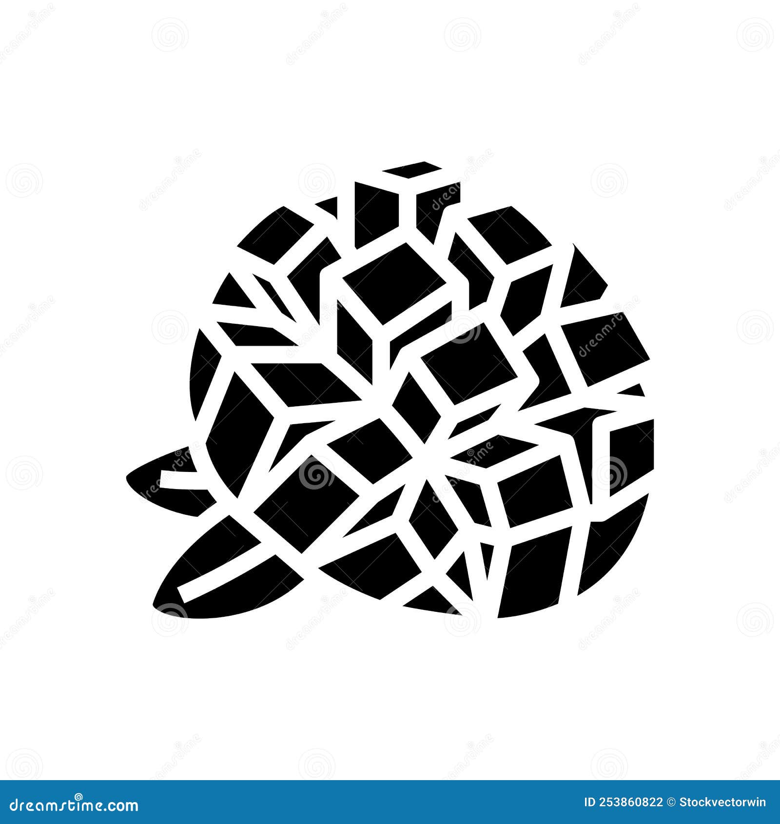 Slice Mango Cube Leaf Glyph Icon Vector Illustration Stock Vector ...
