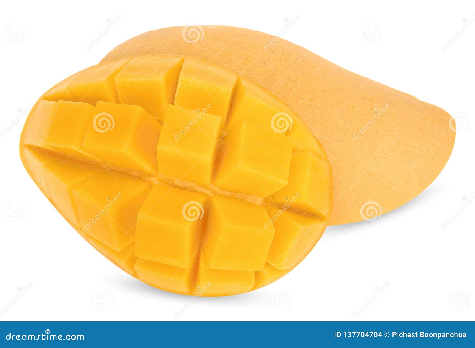 Slice Mango Isolated on White Clipping Path Stock Photo - Image of ...