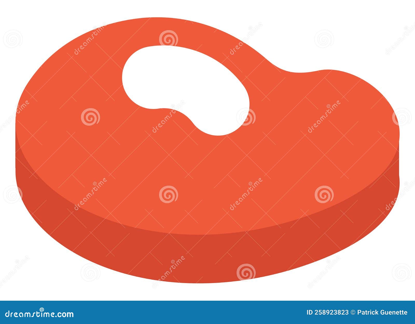 Slice of meat, icon stock vector. Illustration of sliced - 258923823