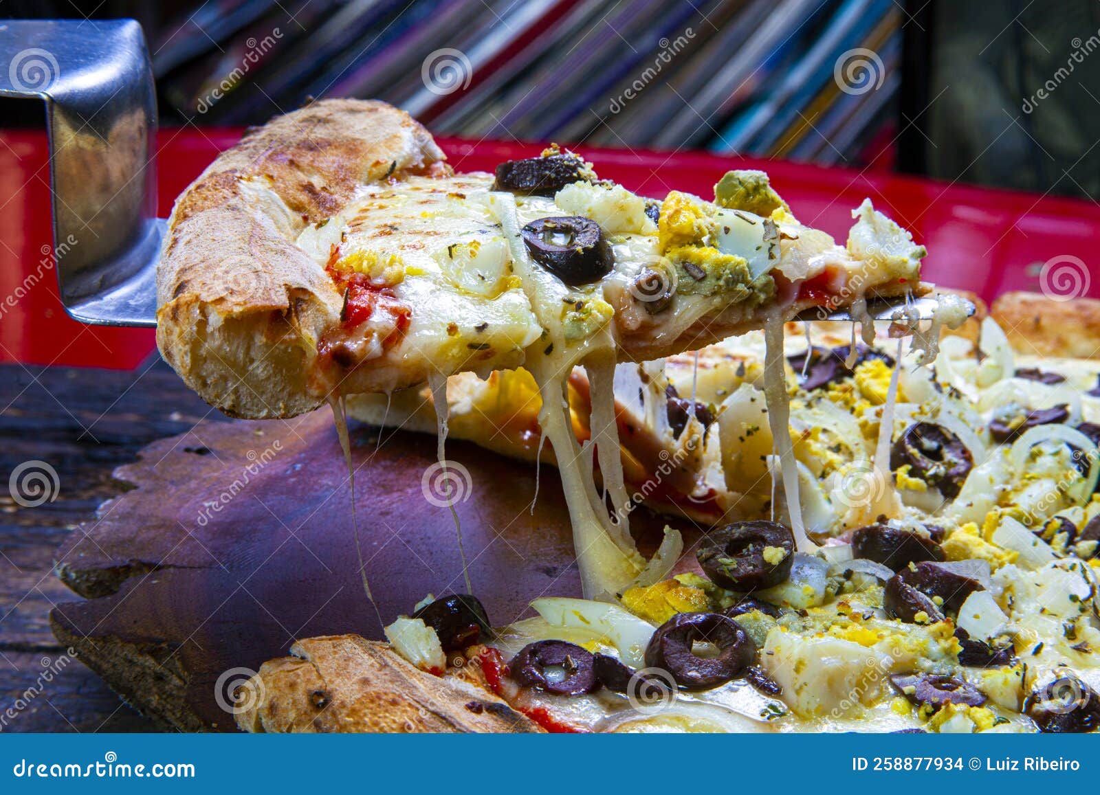 Slice of Melting Mozzarella Pizza Stock Photo - Image of fresh, dinner ...