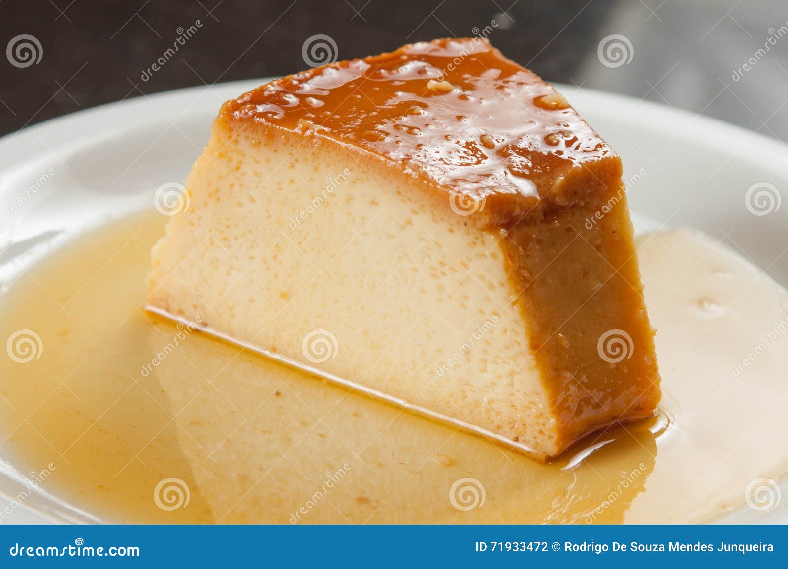 Slice of Milk Pudding stock photo. Image of syrup, dish - 71933472