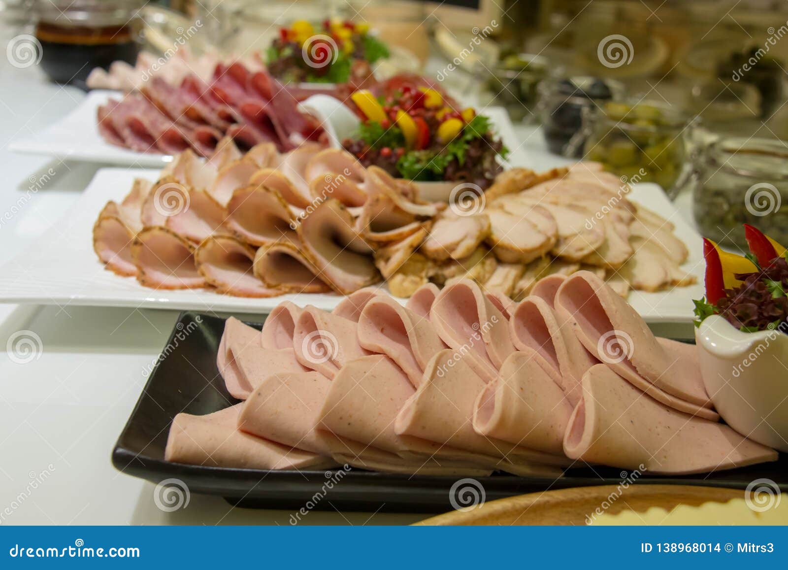 Slice Mixed Cold Cut on Plate Stock Photo - Image of sliced, restaurant ...