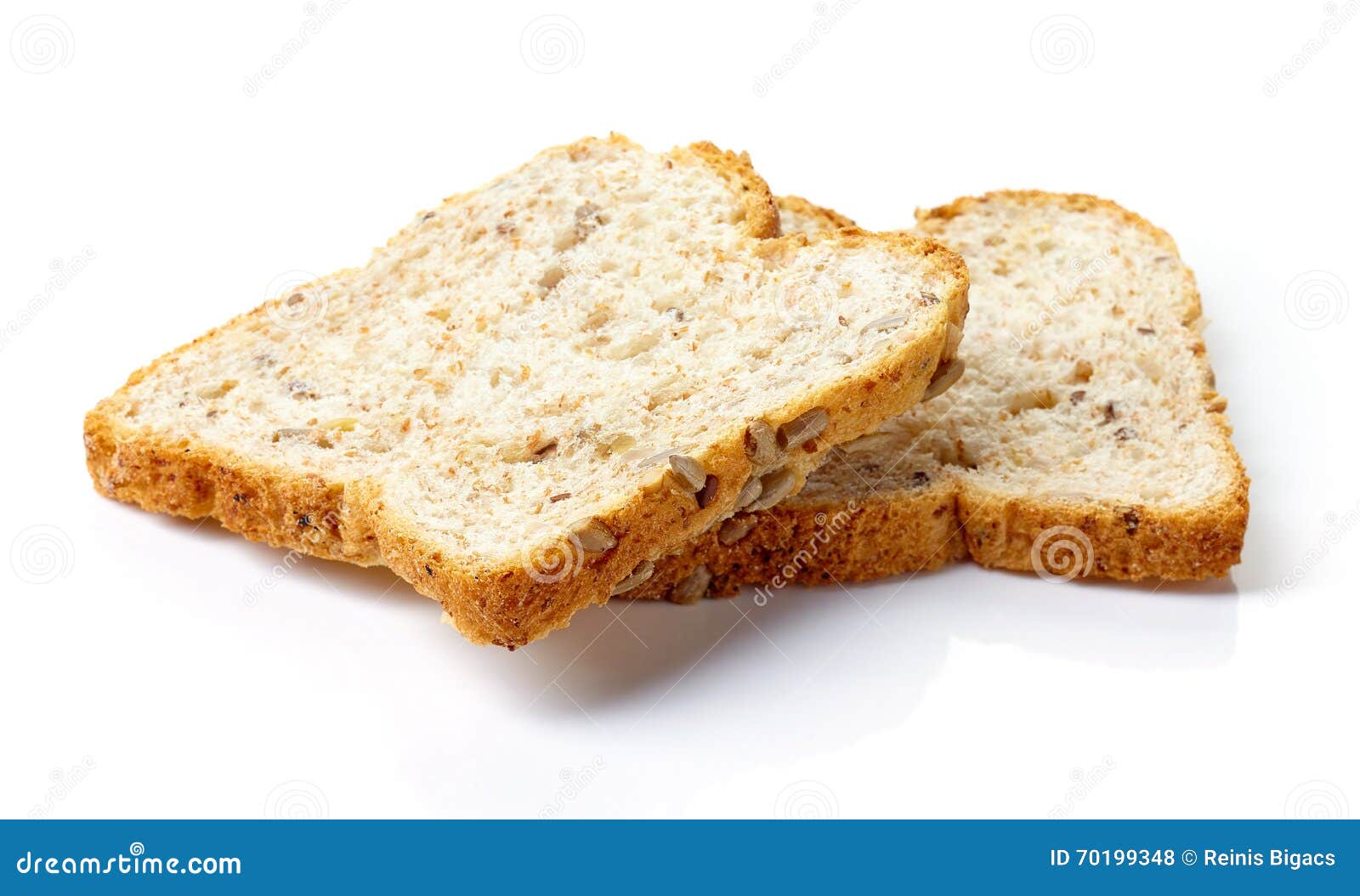 Slice of Multi Grain Bread Isolated on White Stock Photo - Image of ...