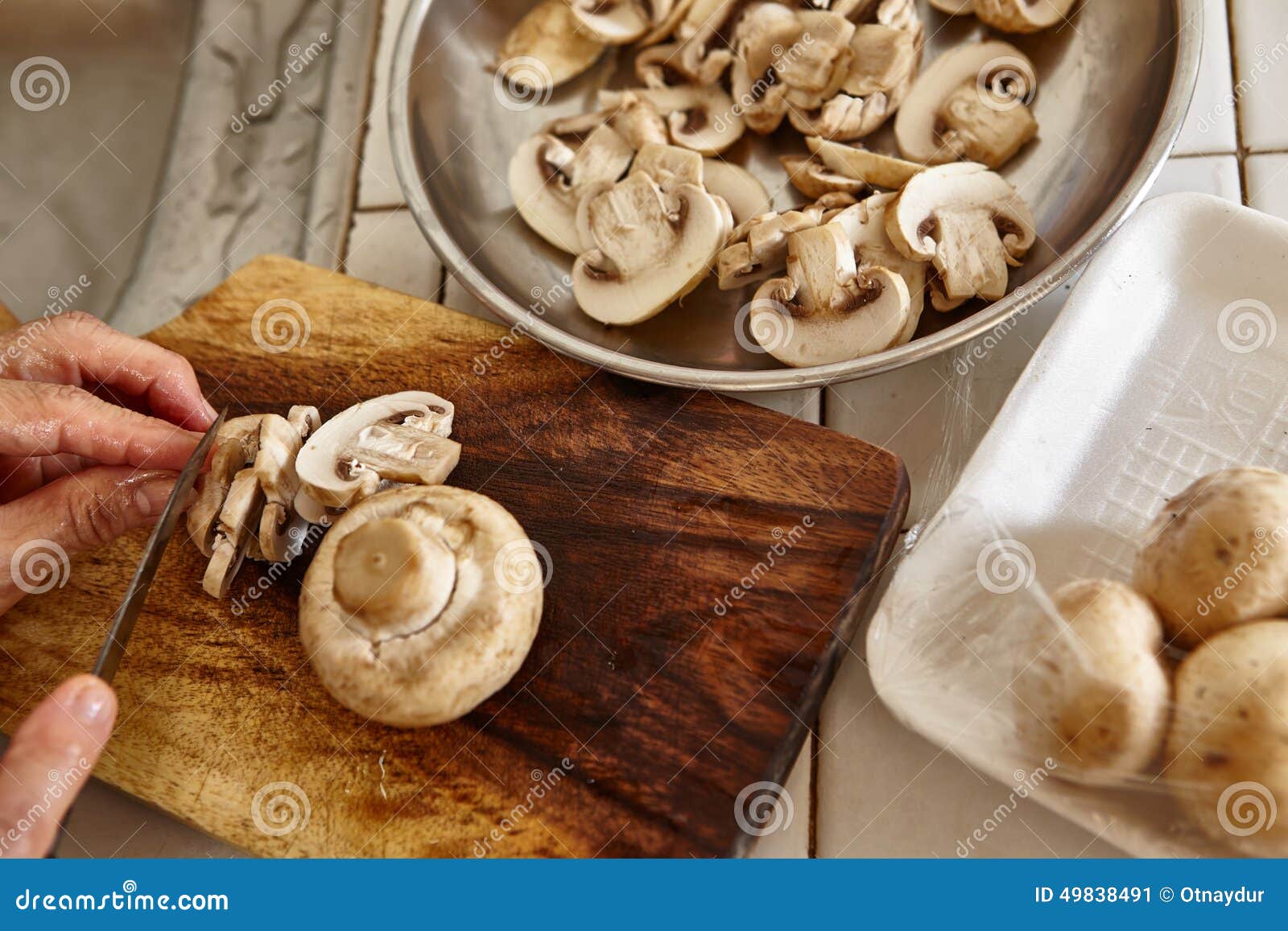 Slice mushroom stock image. Image of board, cutting, mushroom - 49838491
