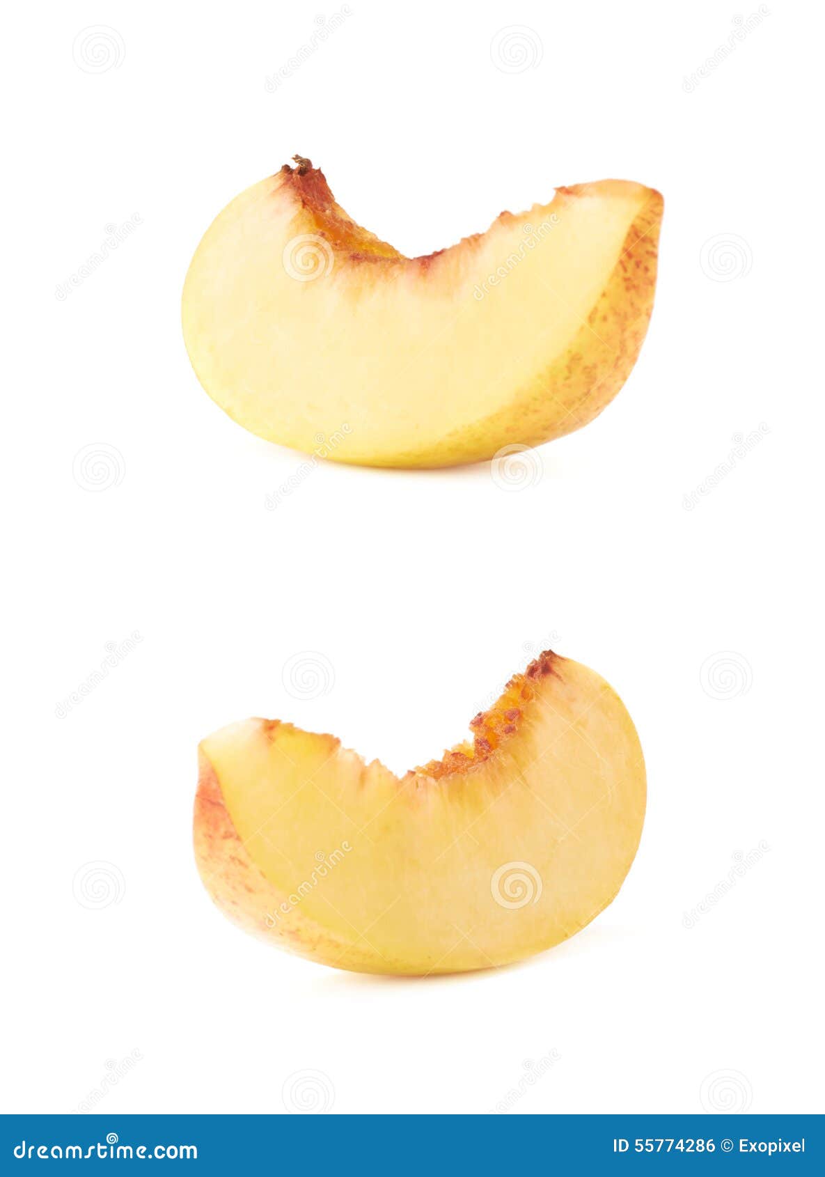 Slice of a Nectarine Isolated Stock Photo - Image of dieting, nature ...