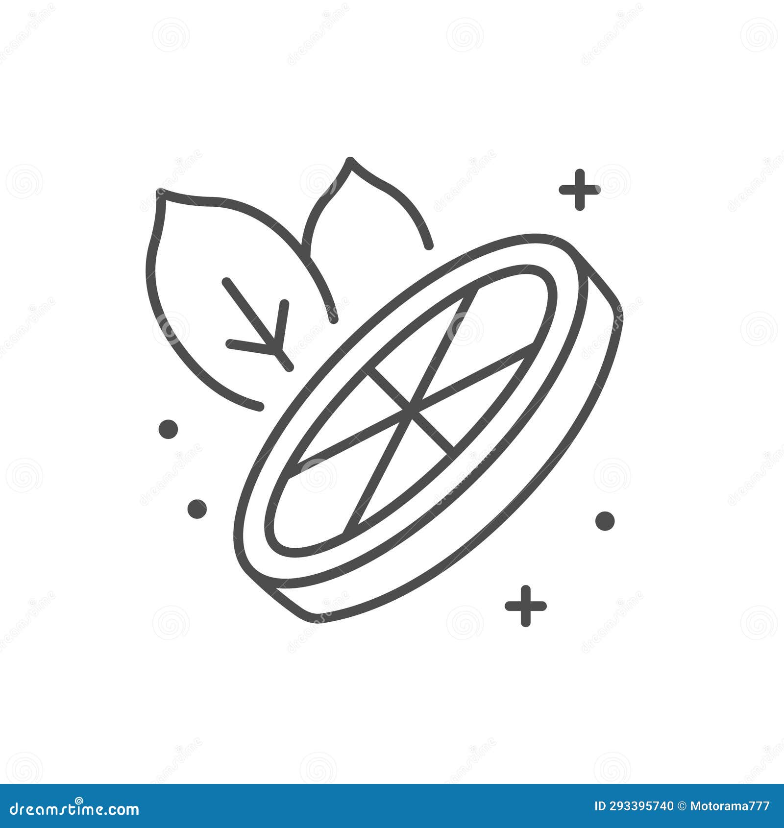 Slice of orange line icon stock illustration. Illustration of juicy ...