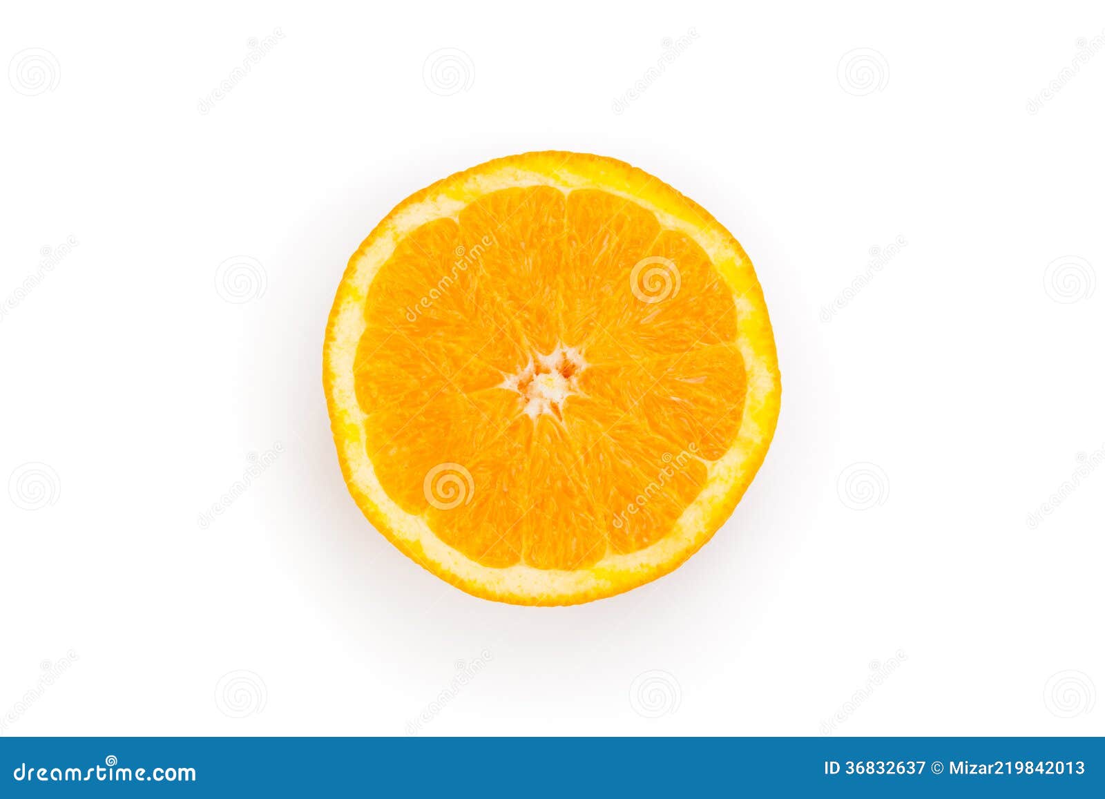 Slice of orange top view stock image. Image of view, acidy - 36832637