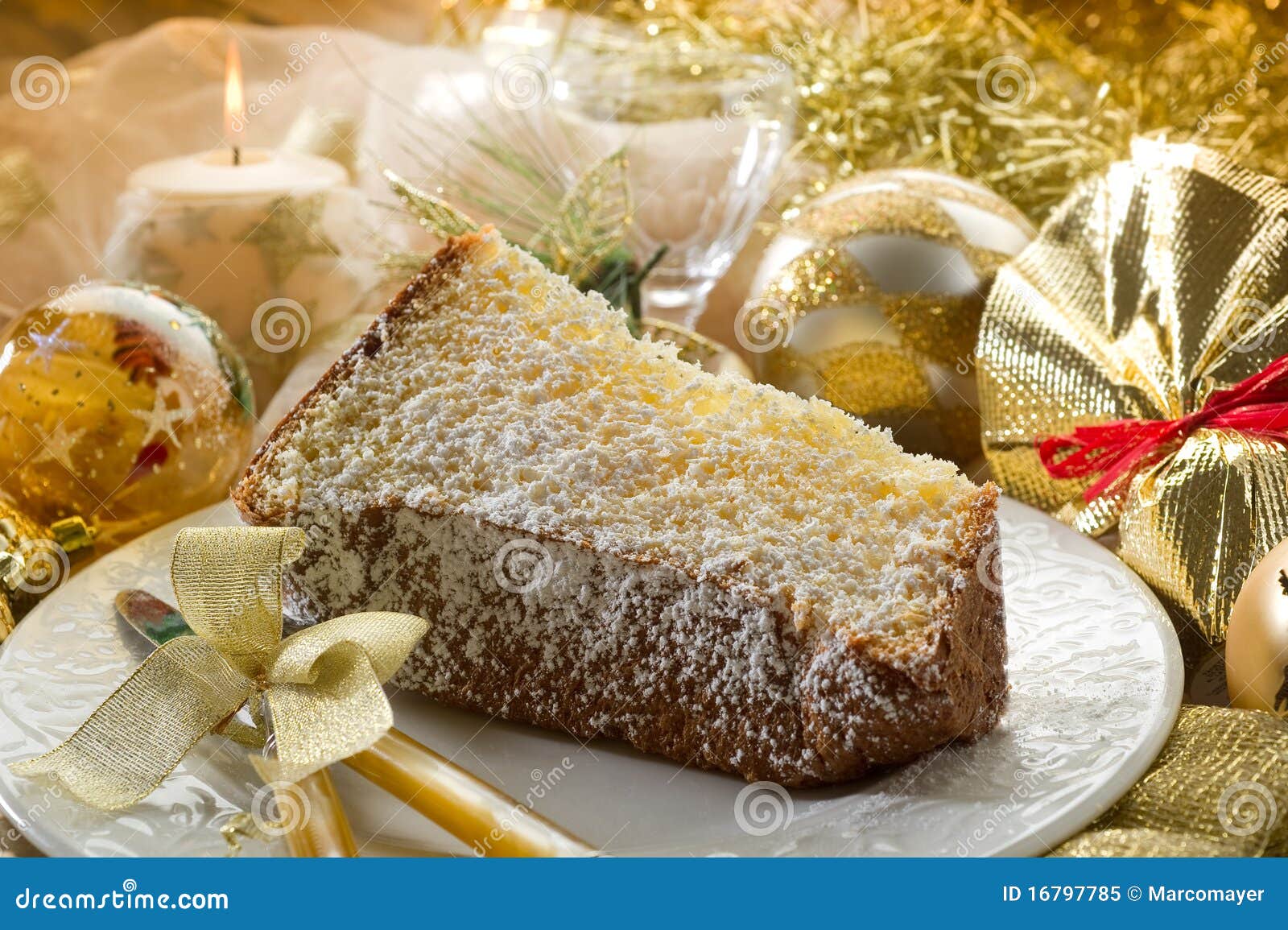 Slice pandoro stock image. Image of seasonal, dish, festive - 16797785