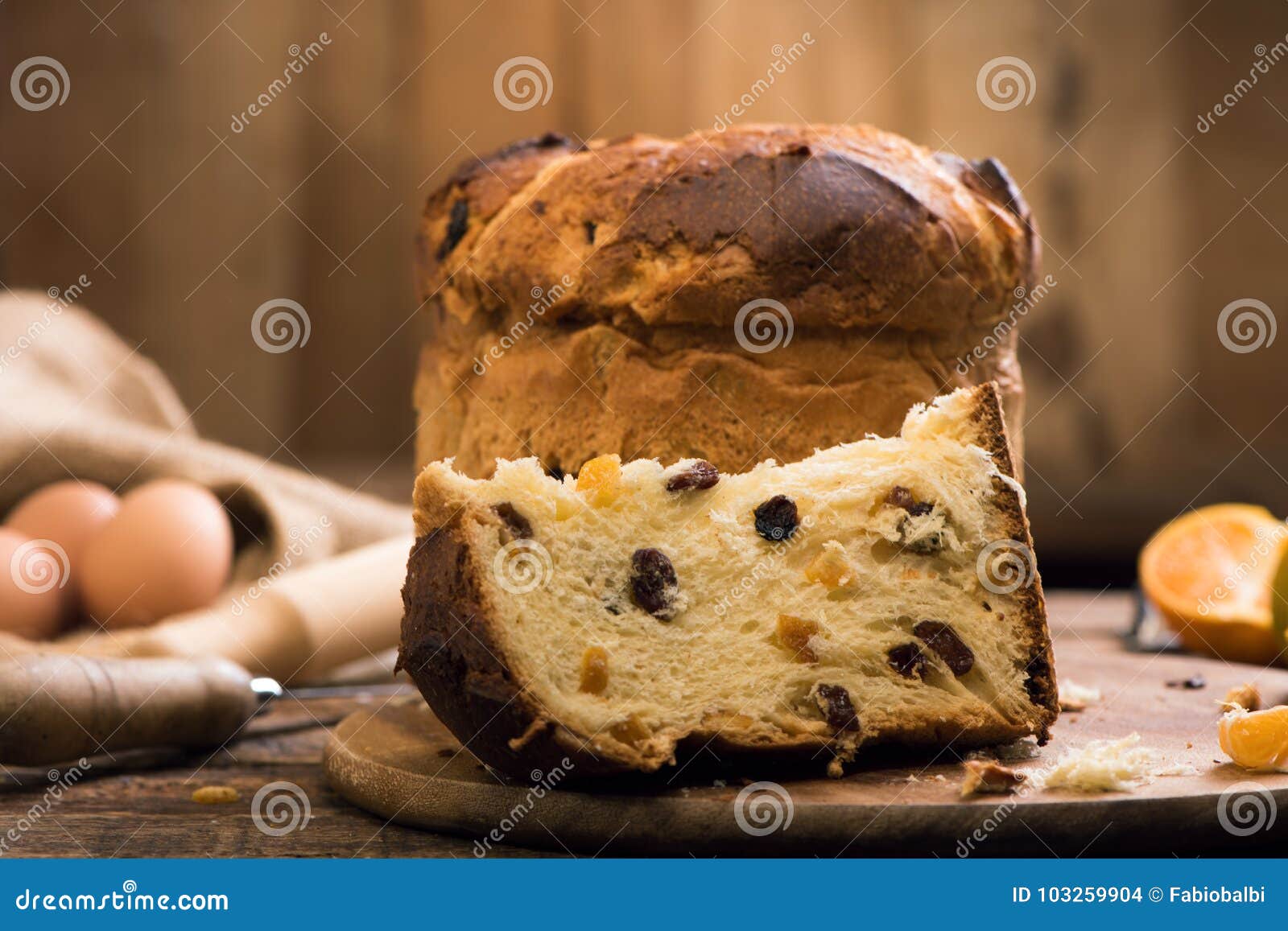 Slice of a Panettone Close Up Stock Photo - Image of milan, fresh ...