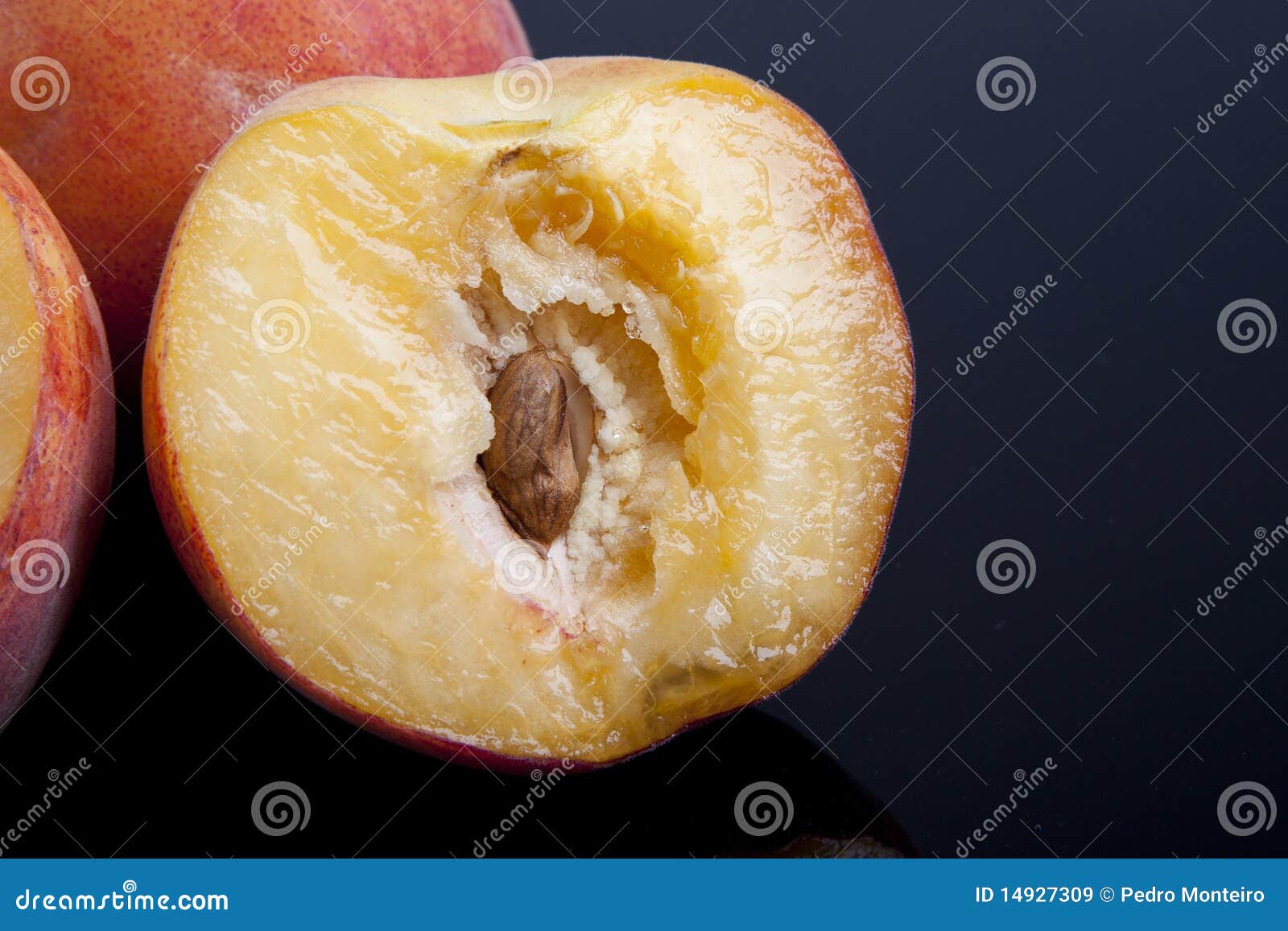 Slice of a peach stock image. Image of nectarine, peach - 14927309