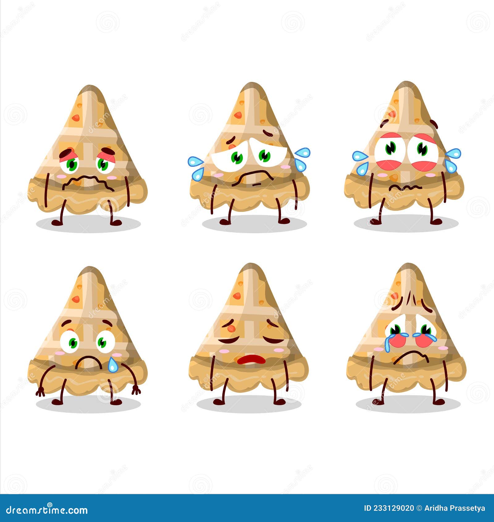 Slice of Peach Pie Cartoon Character with Sad Expression Stock Vector ...