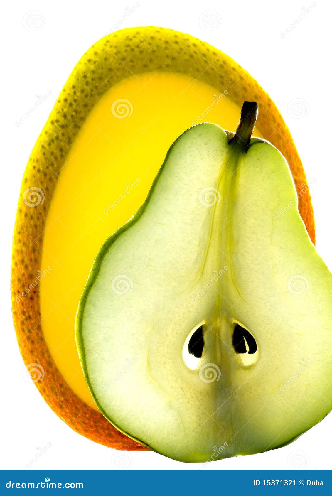 Slice of pear and mango stock image. Image of green, juicy - 15371321