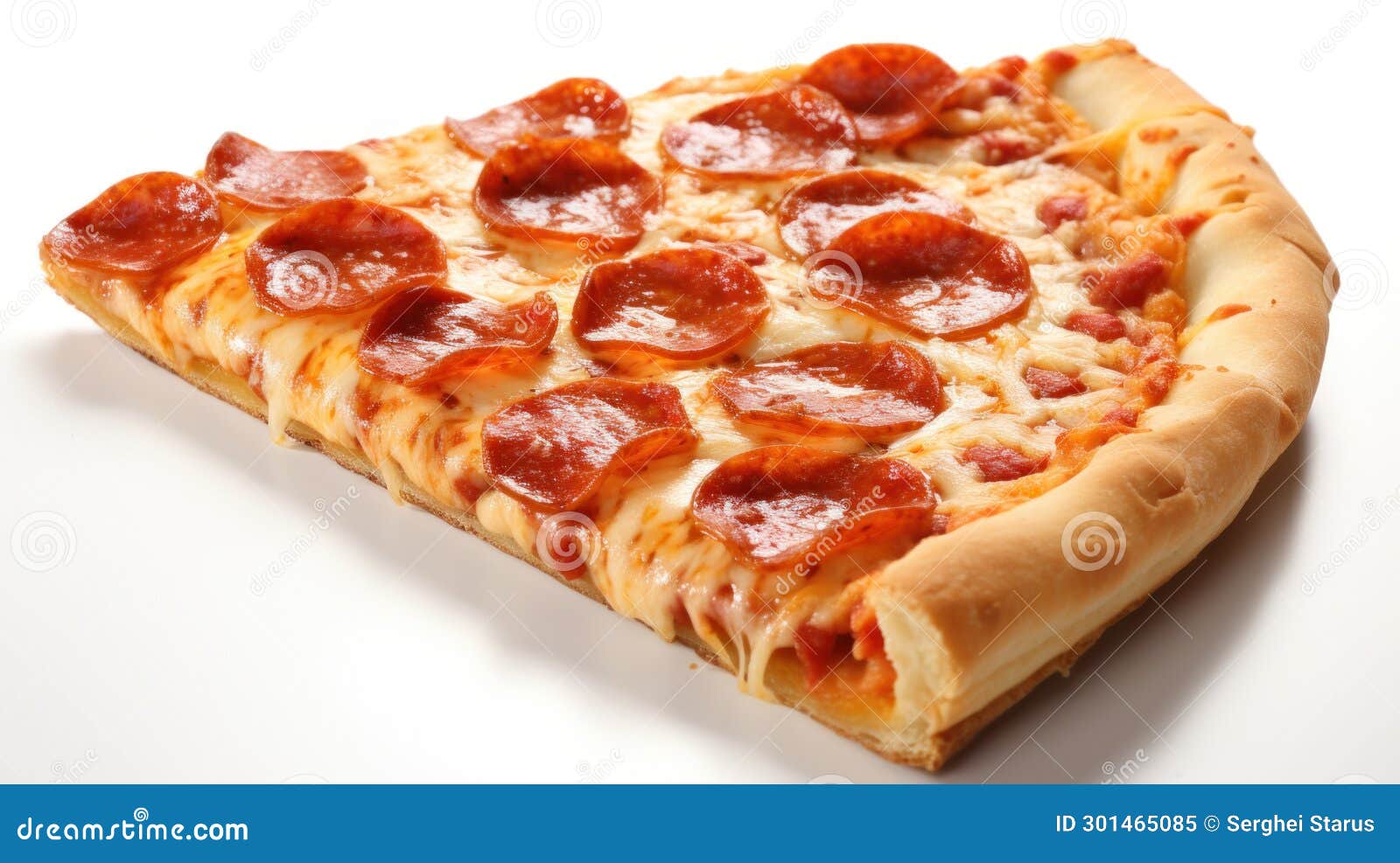 A Slice of Pepperoni Pizza on a White Surface with No Toppings, AI ...