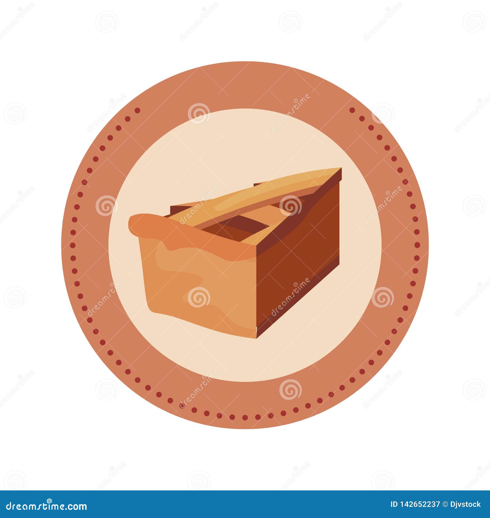Slice Pie Cake Label Design Stock Vector - Illustration of bakery, cake ...