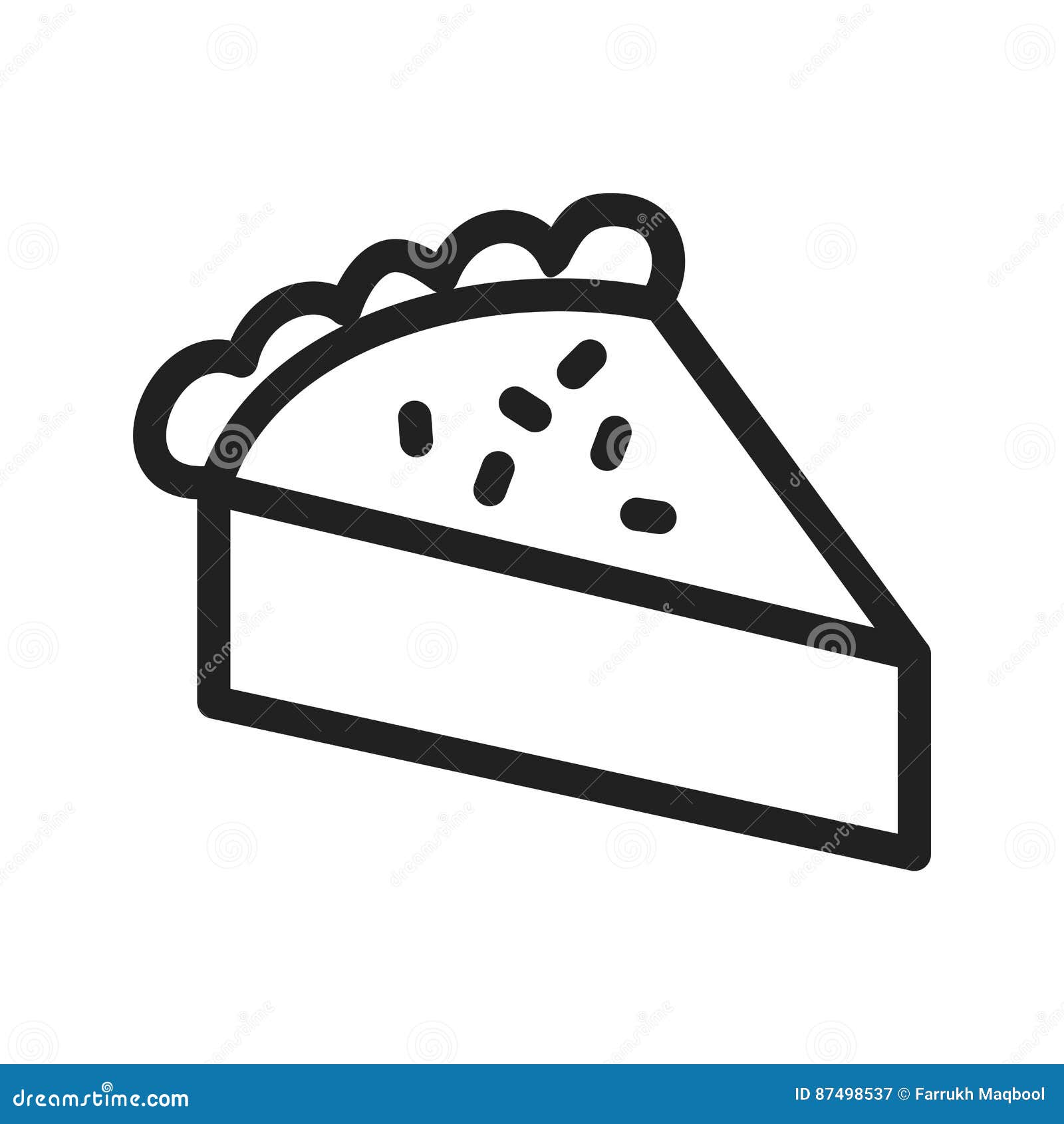 Slice of Pie stock vector. Illustration of cream, fresh - 87498537