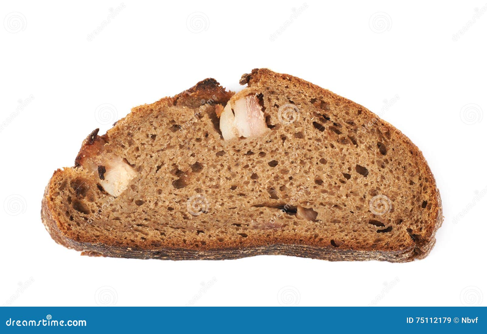 Slice Piece of Bread Isolated Stock Image - Image of baked, closeup ...