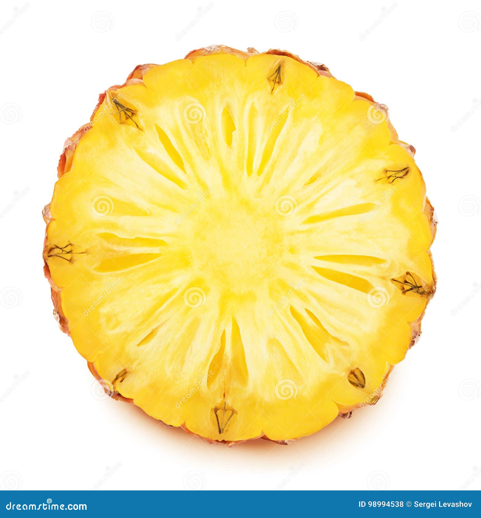Slice Of Pineapple Isolated On A White. Stock Photo - Image of ...