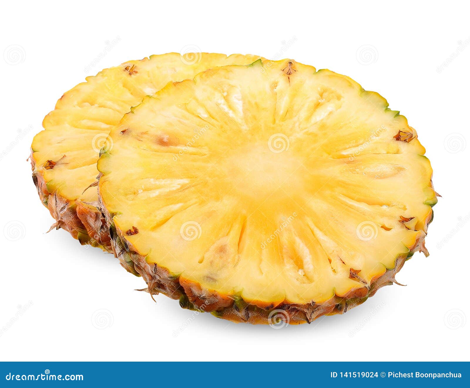 Slice Pineapple Isolated on White Clipping Path Stock Photo - Image of ...
