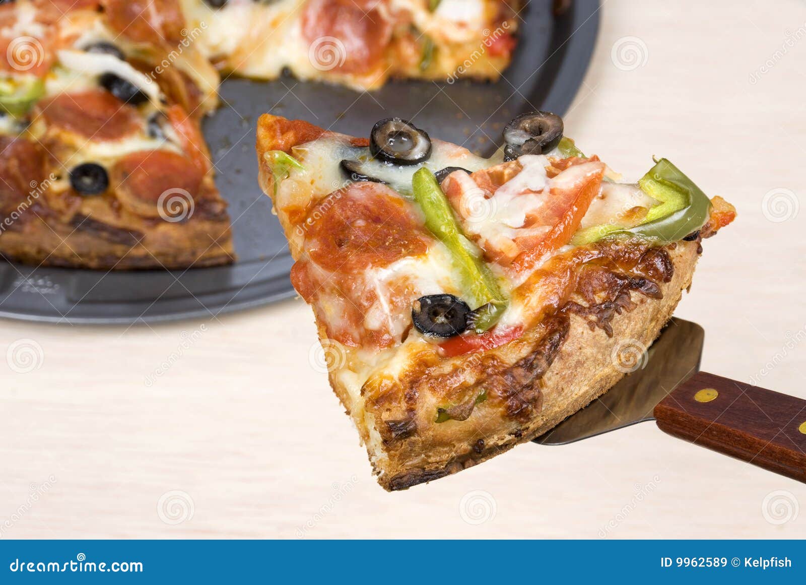 Slice of pizza stock image. Image of food, bell, pepperoni - 9962589
