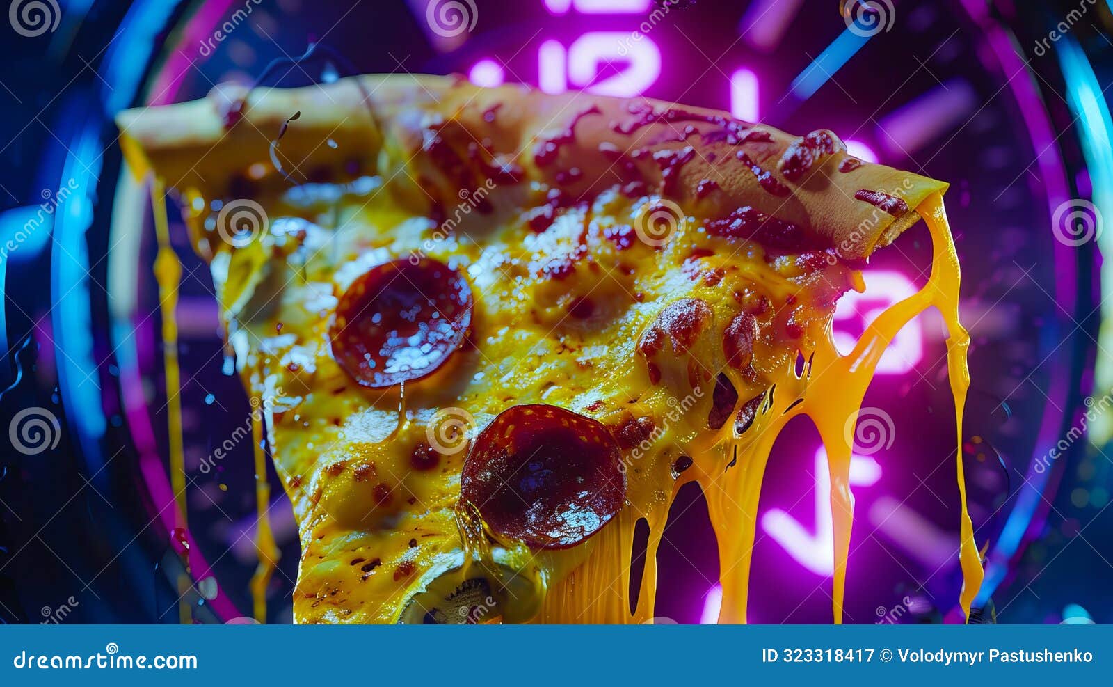 A Slice of Pizza with Cheese and Pepperoni Stock Image - Image of miss ...