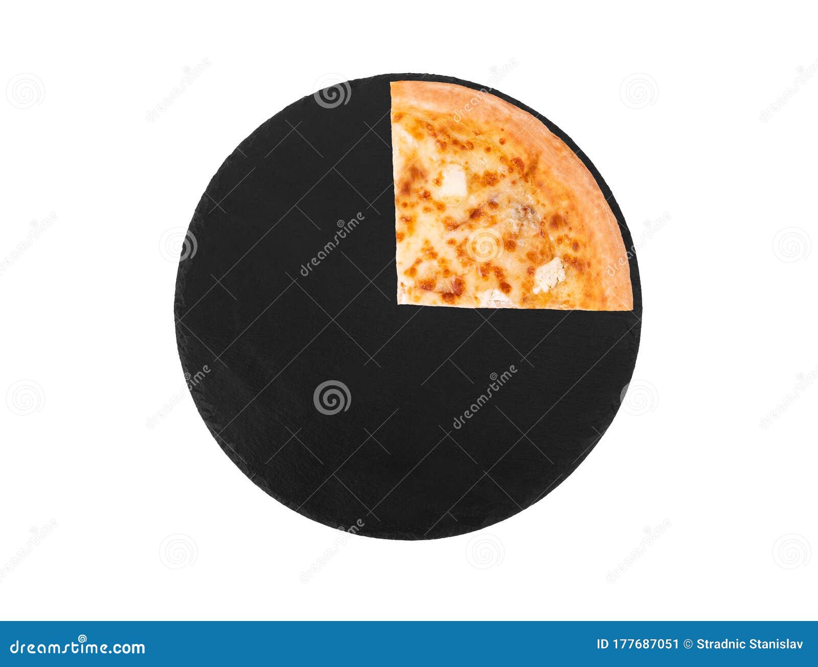 A Slice Of Pizza Five Cheeses On Slate Bottom Isolate Stock Image Image Of Cuisine Cream