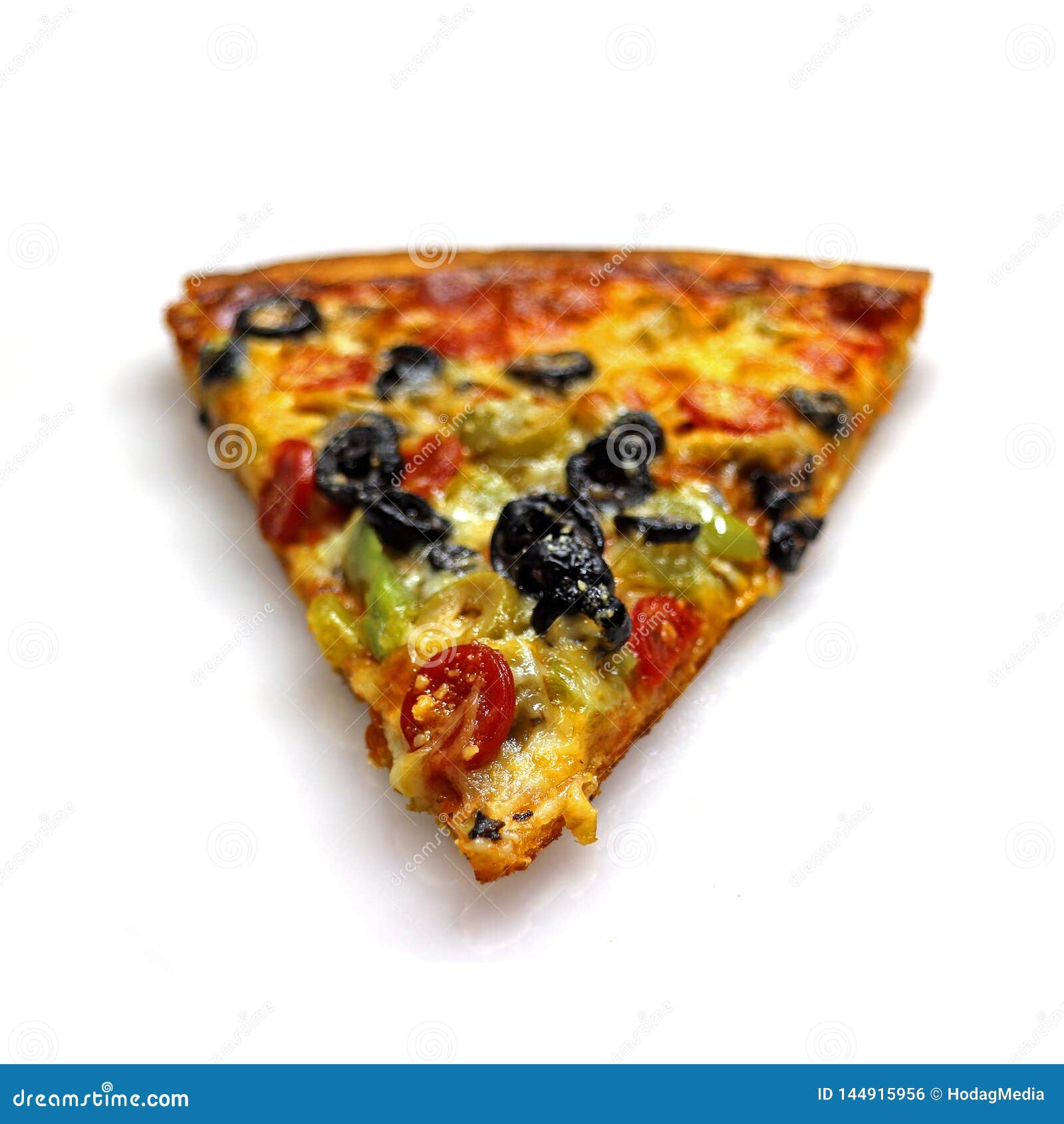 Single Slice of Pizza Isolated on White Stock Photo - Image of ...
