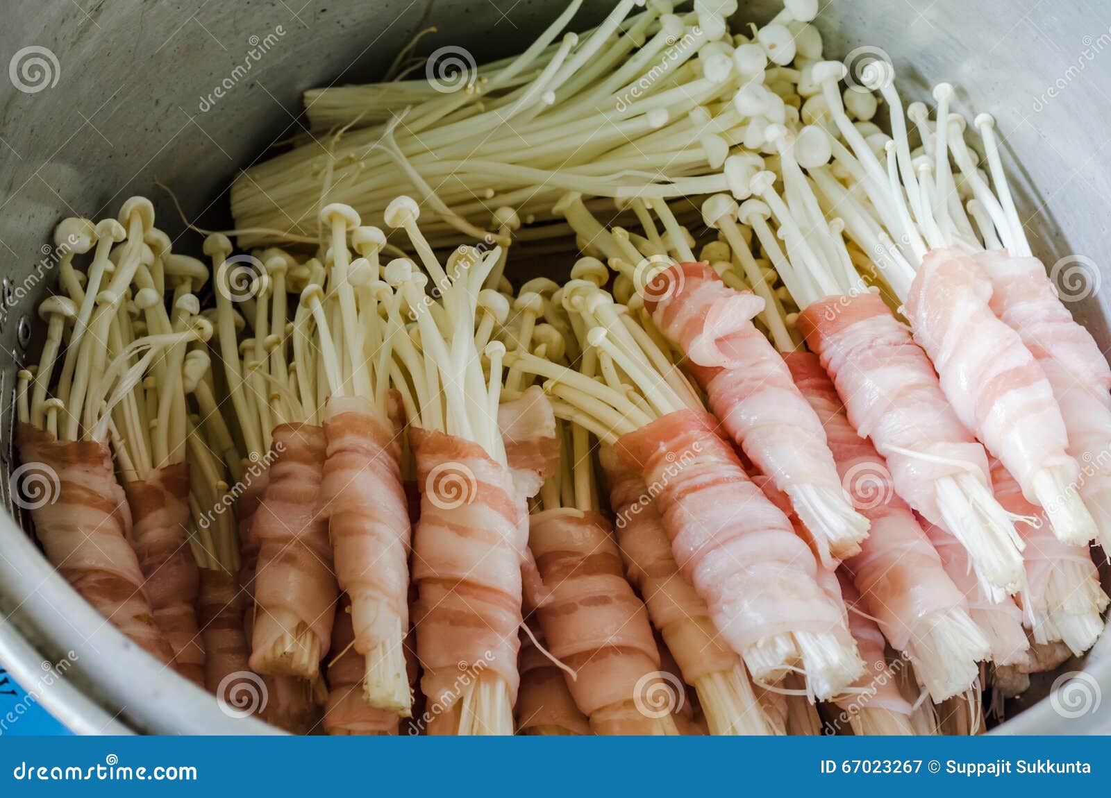 Slice Pork Roll with Mushroom Stock Image - Image of pepper, fresh ...