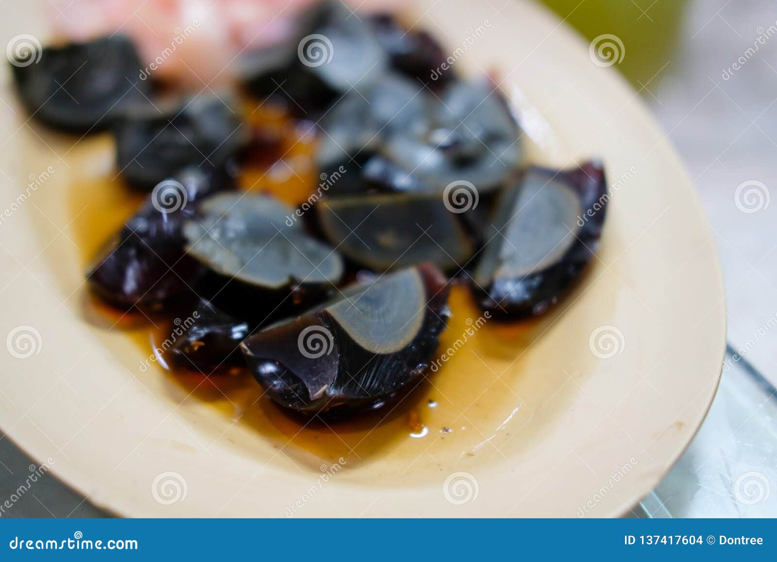 Slice of preserved egg stock photo. Image of black, preserved - 137417604
