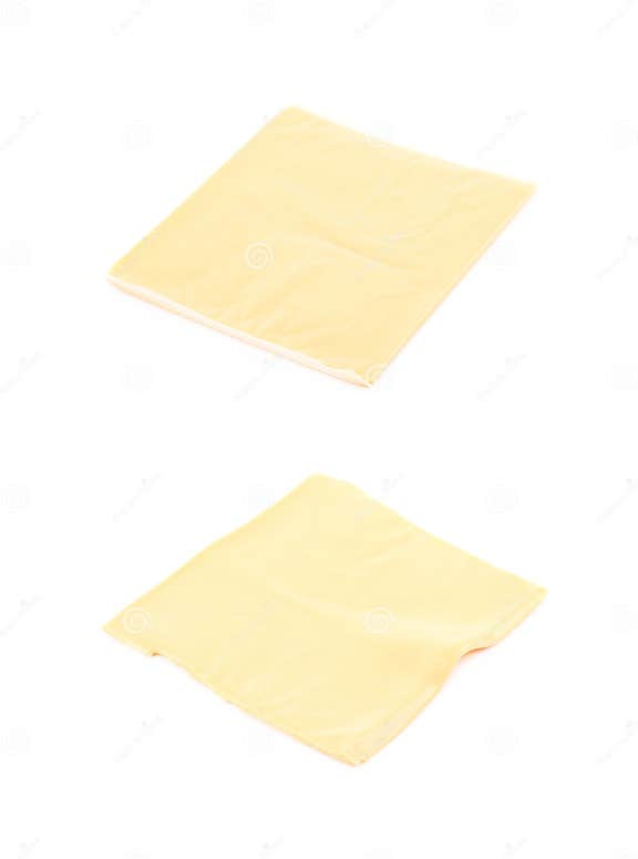 Slice of Processed Cheese Isolated Stock Image - Image of closeup ...