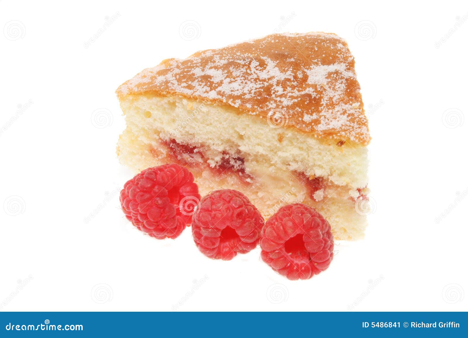 Slice of raspberry sponge stock image. Image of snack - 5486841