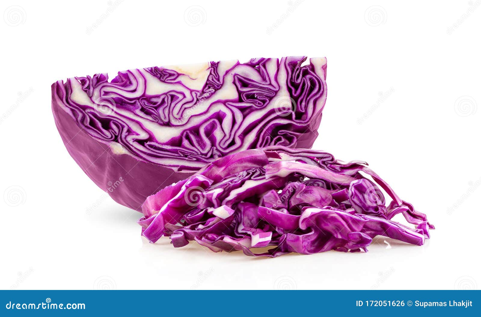 Slice Red Cabbage Isolated on White Background Stock Photo - Image of ...