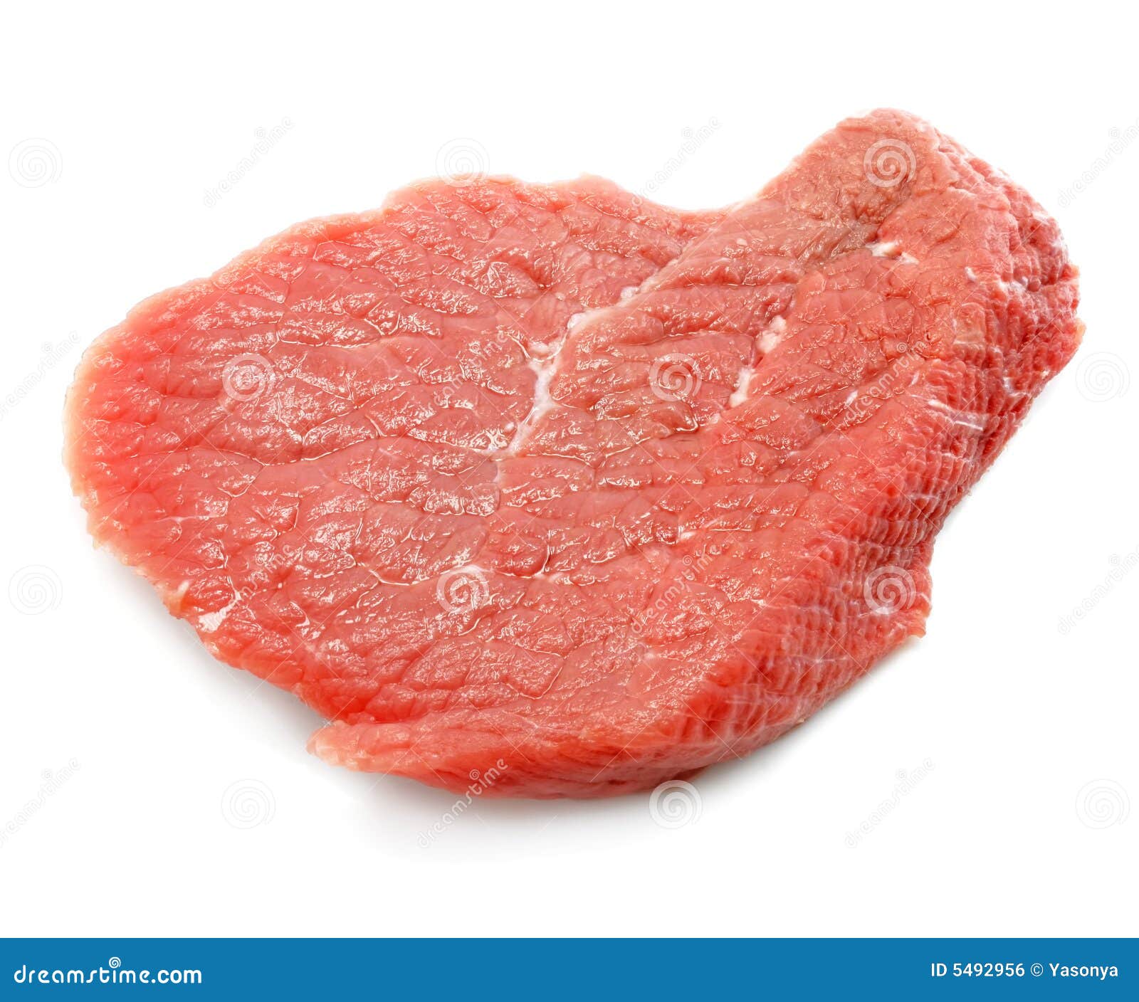Slice of Red Meat Isolated on White Stock Photo - Image of calorie ...