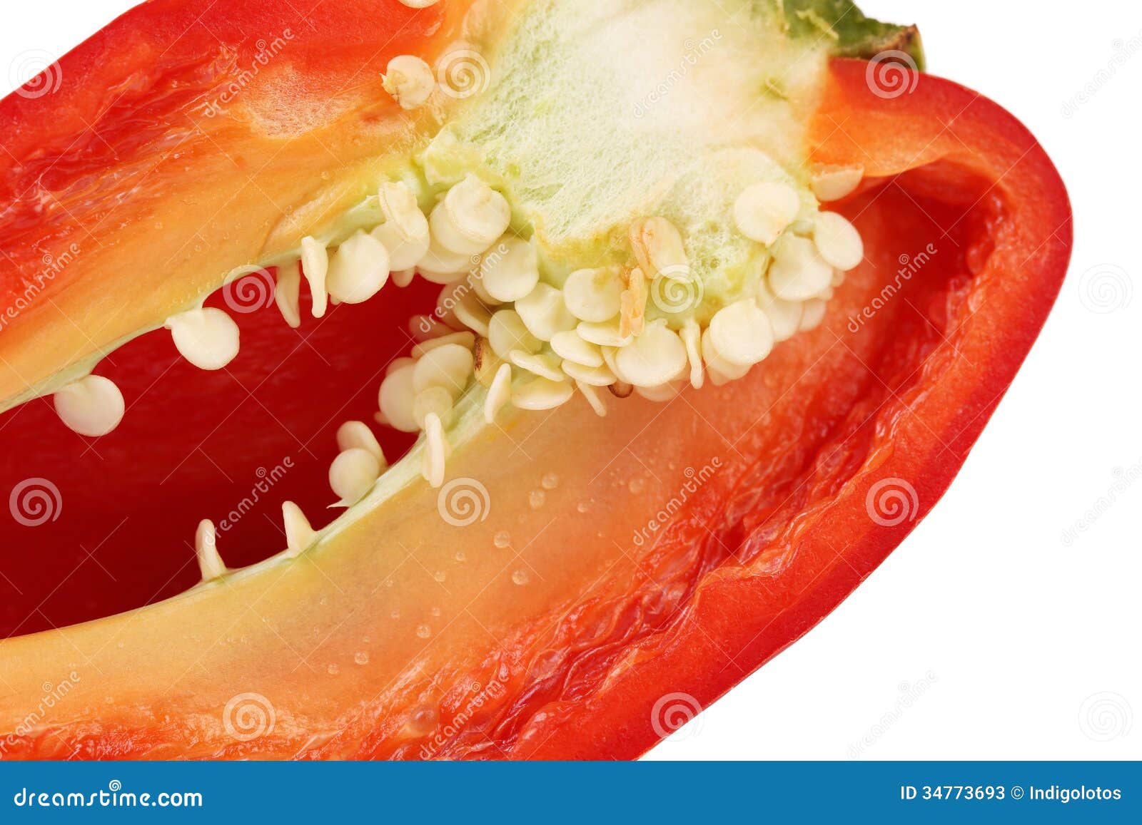 Slice of Red Pepper. Close Up Stock Image - Image of single, paprika ...