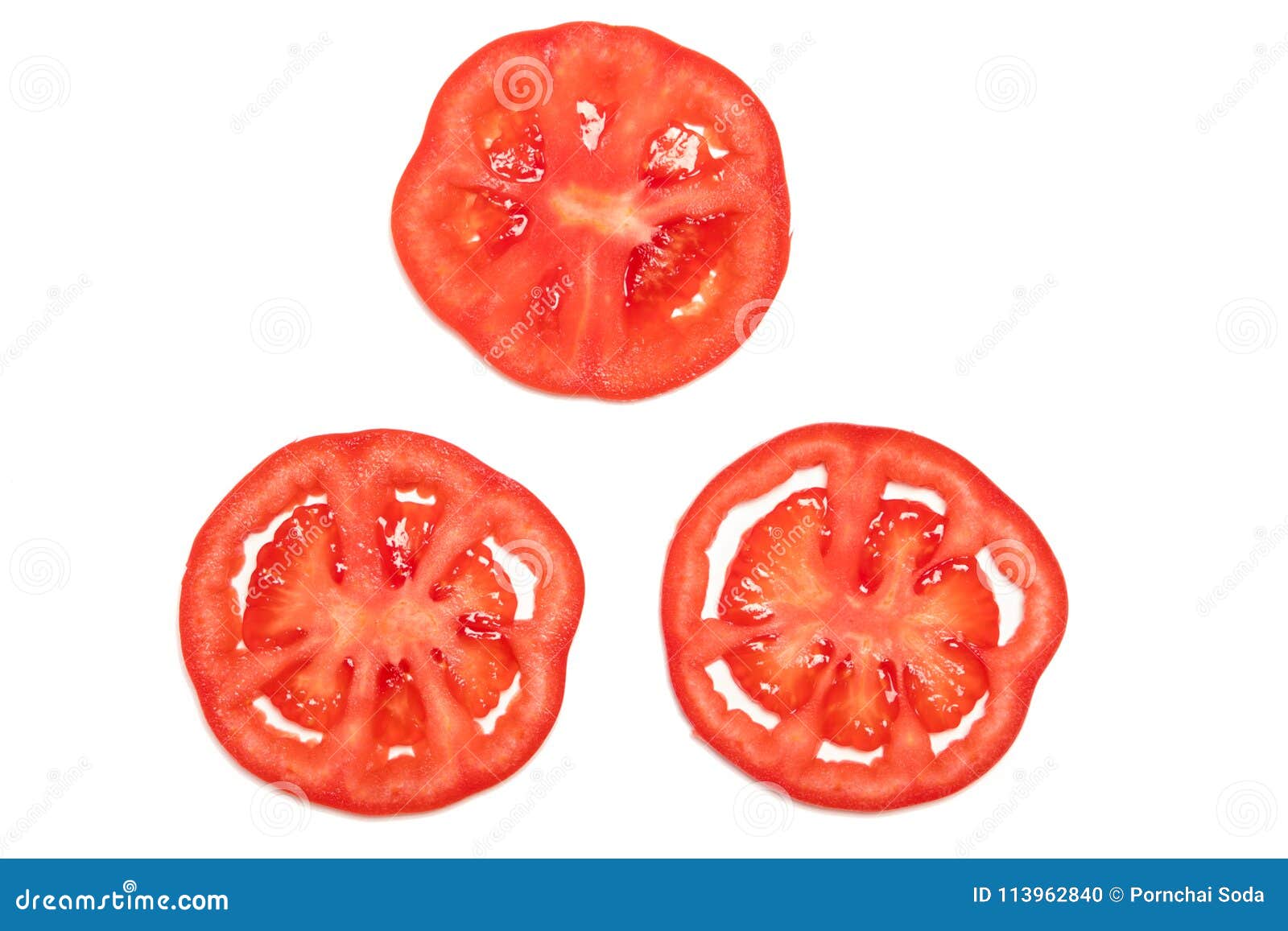 Slice Red Ripe Tomato Isolated Top View, Fruit and Vegetable Concept ...