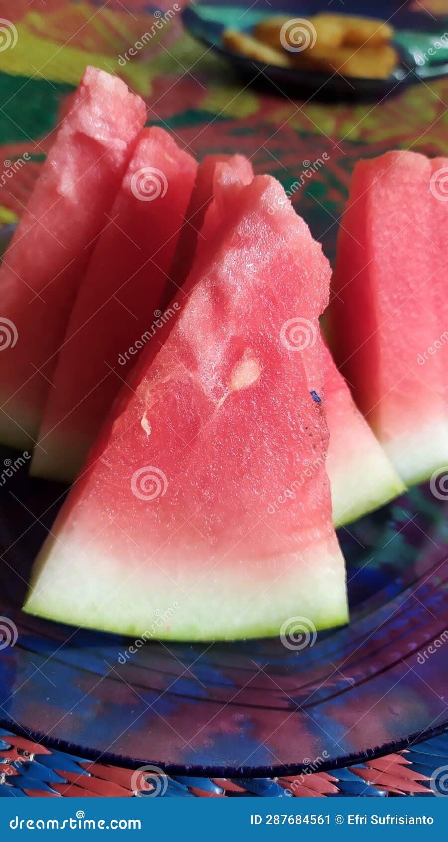 SLICE of RED WATER MELON on PLATE Stock Image - Image of melon, slice ...