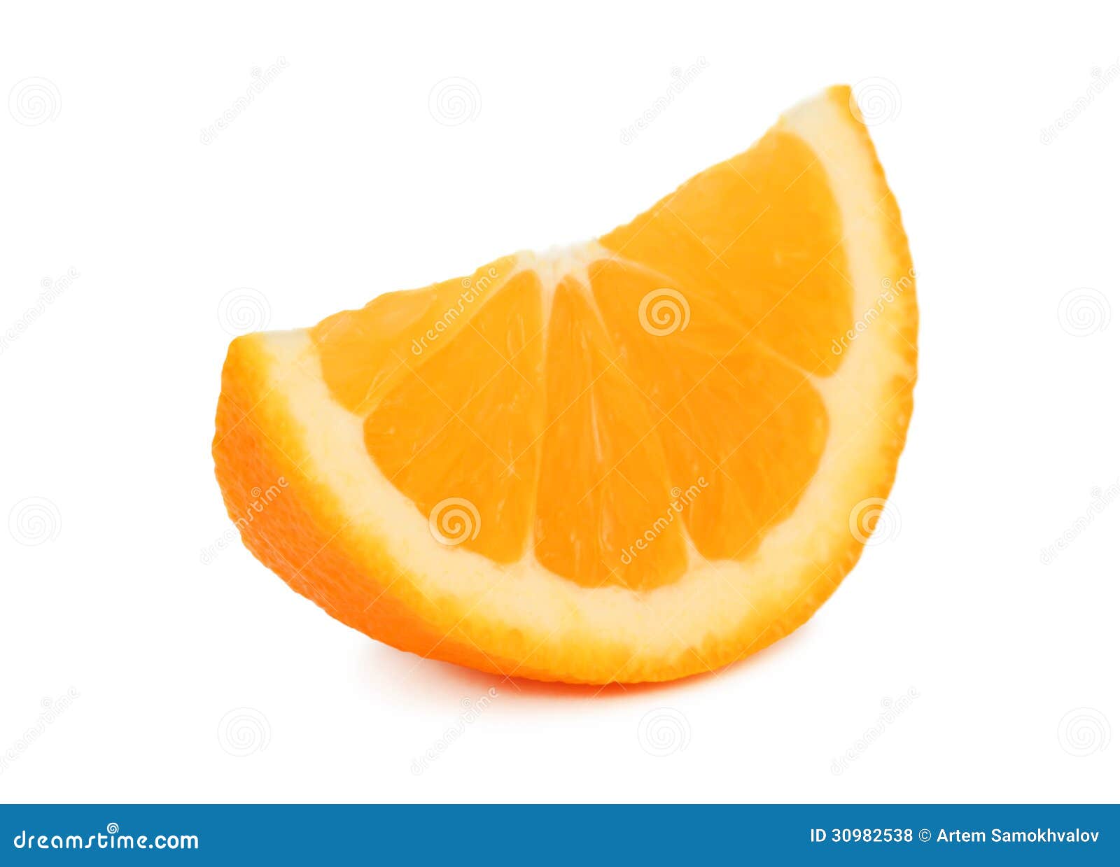 Slice of Ripe Orange (isolated) Stock Photo - Image of object, citrus ...