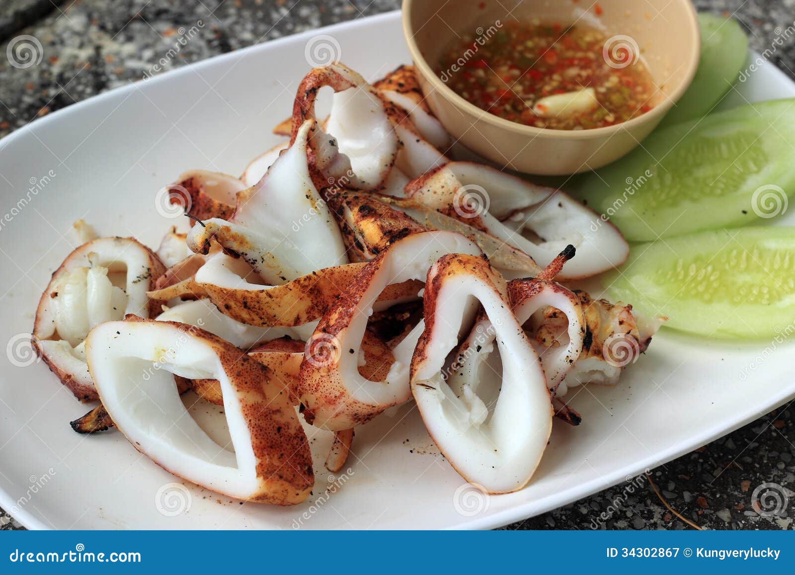 Slice roast squid stock image. Image of drink, famous - 34302867