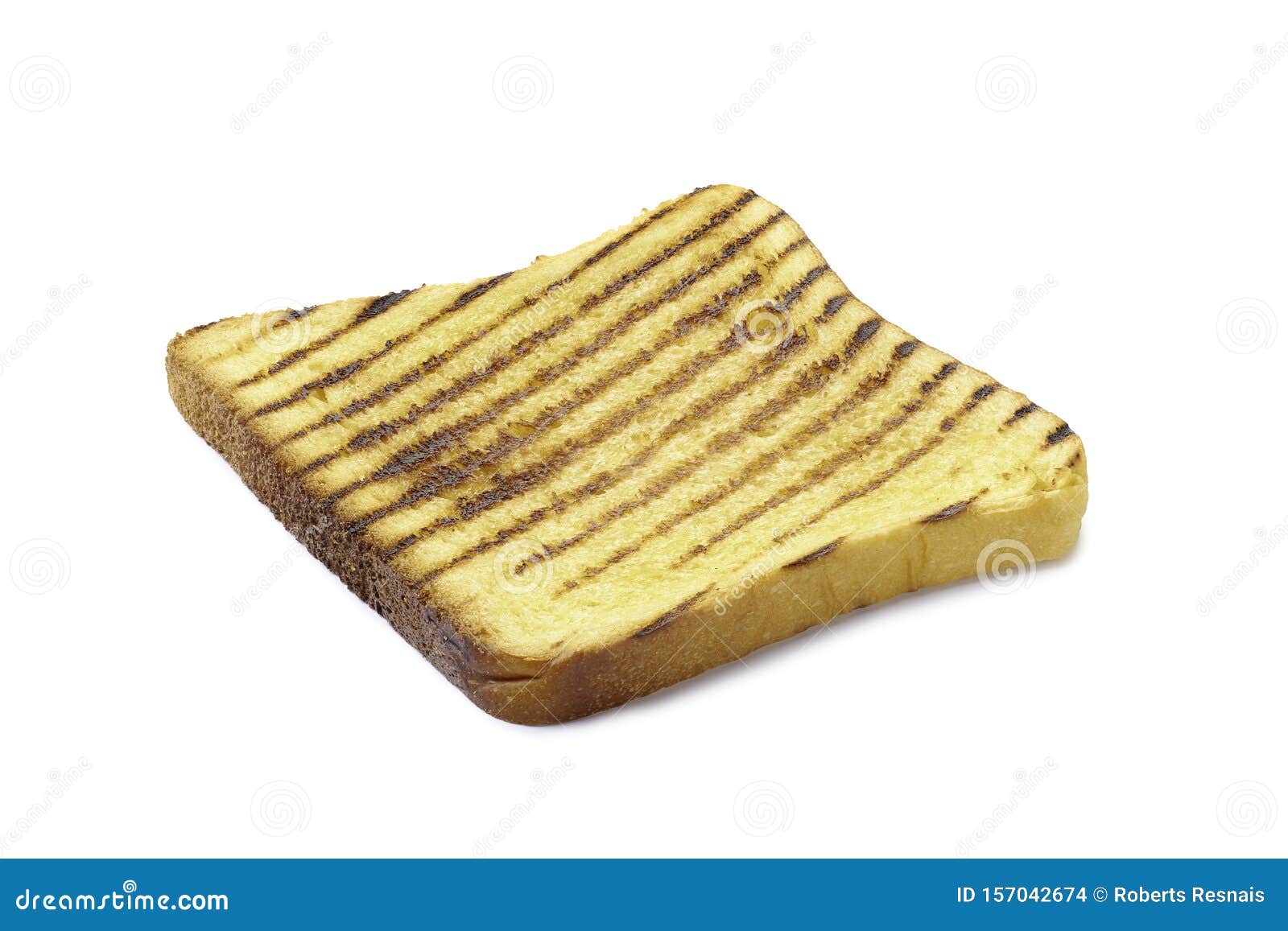 Slice of Roasted Toast Bread on White Background Stock Photo - Image of ...