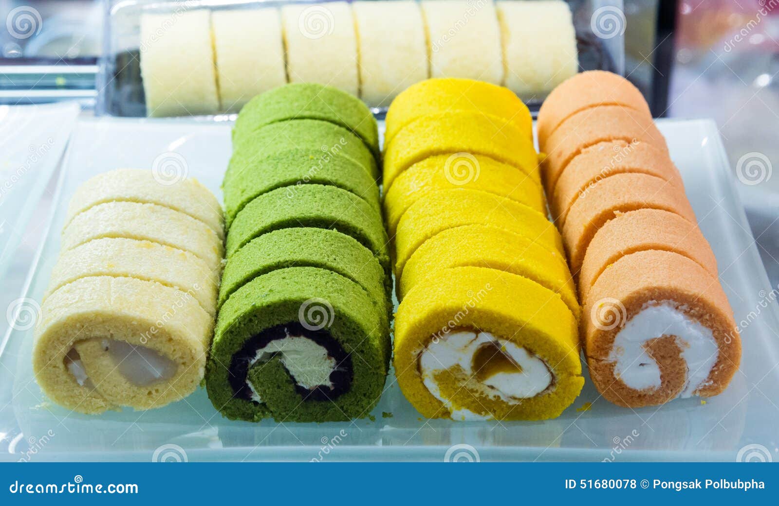 Slice Roll Pandan Flavored Cake Royalty-Free Stock Photo ...