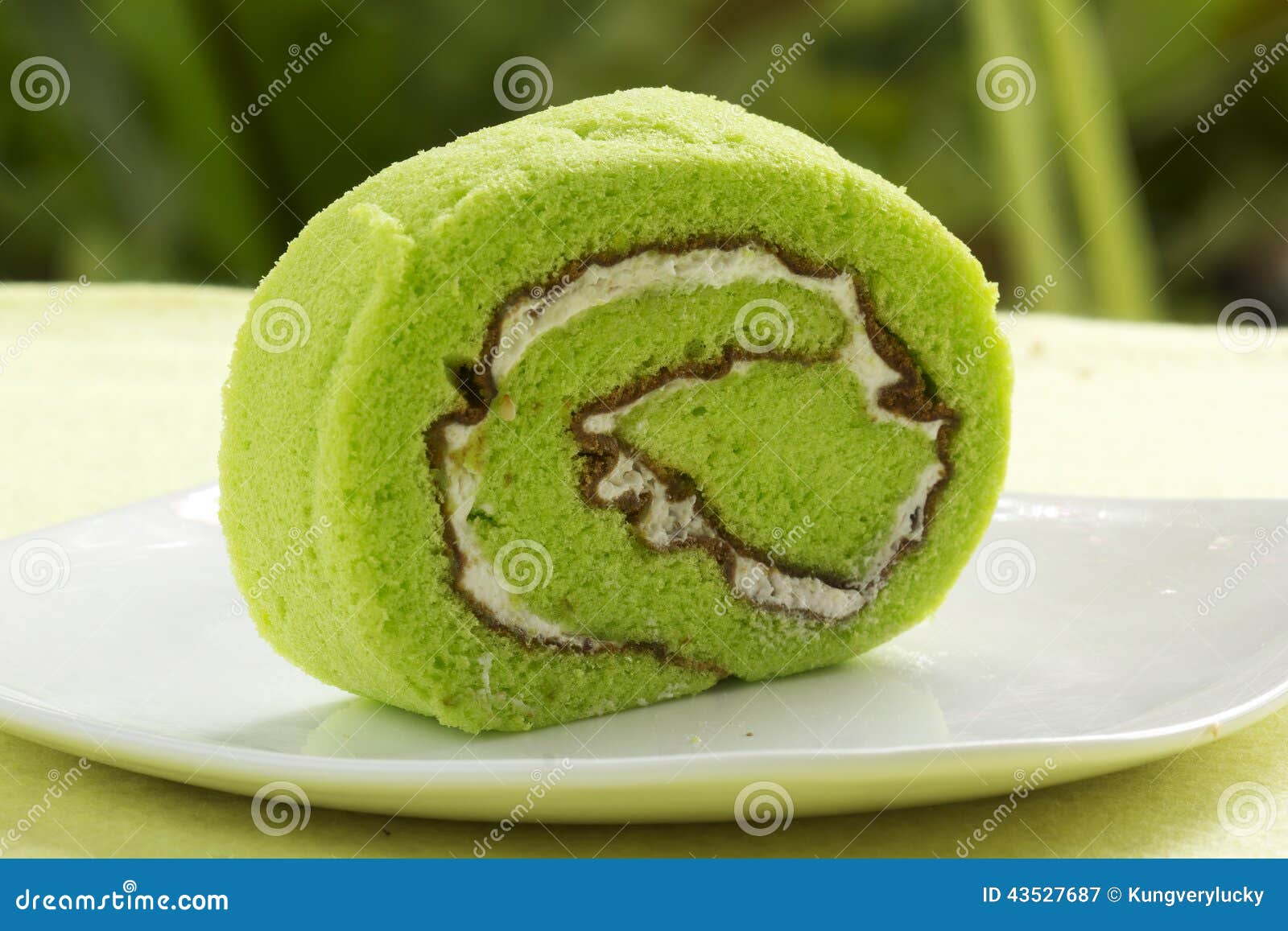 Slice Roll Pandan Flavored Cake Royalty-Free Stock Photo ...