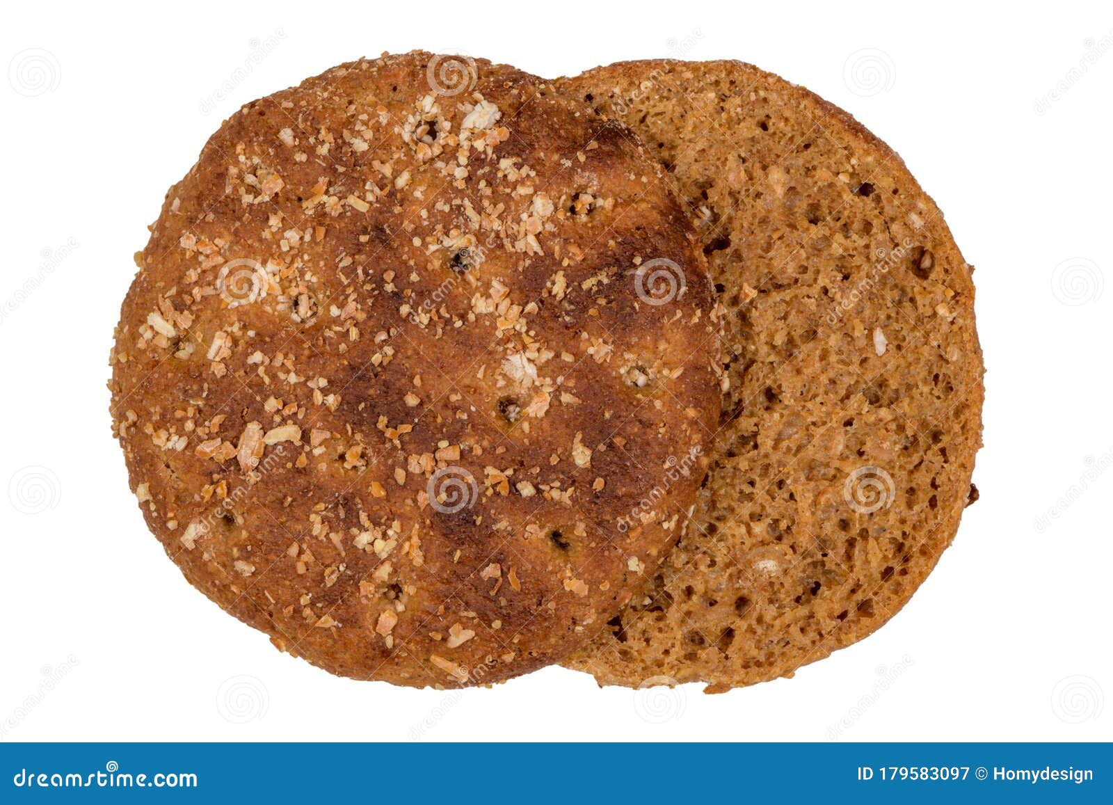 Slice of round rye bread stock image. Image of crisp - 179583097