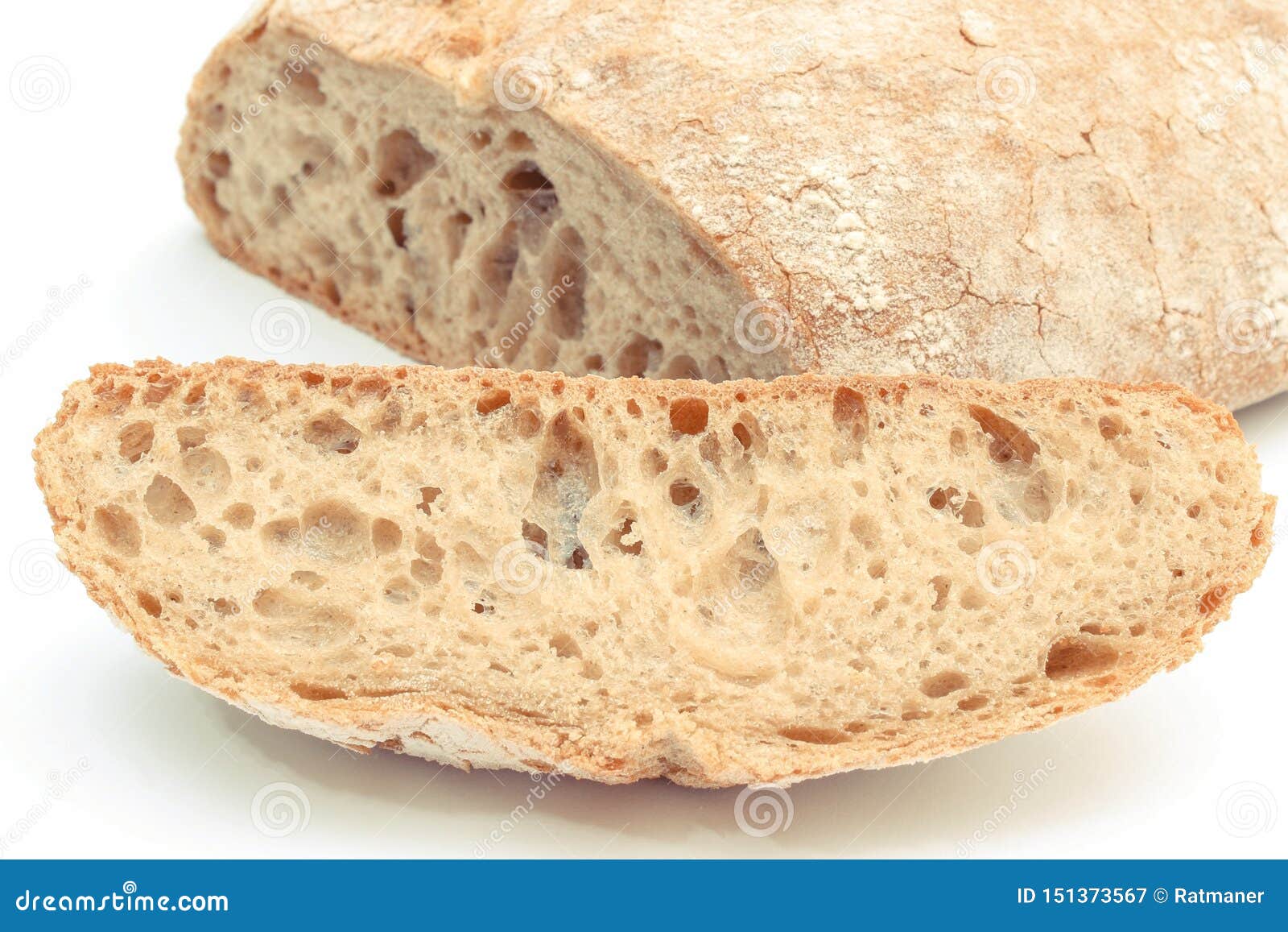 Slice of Rye Bread and Loaf in Background Stock Image - Image of ...