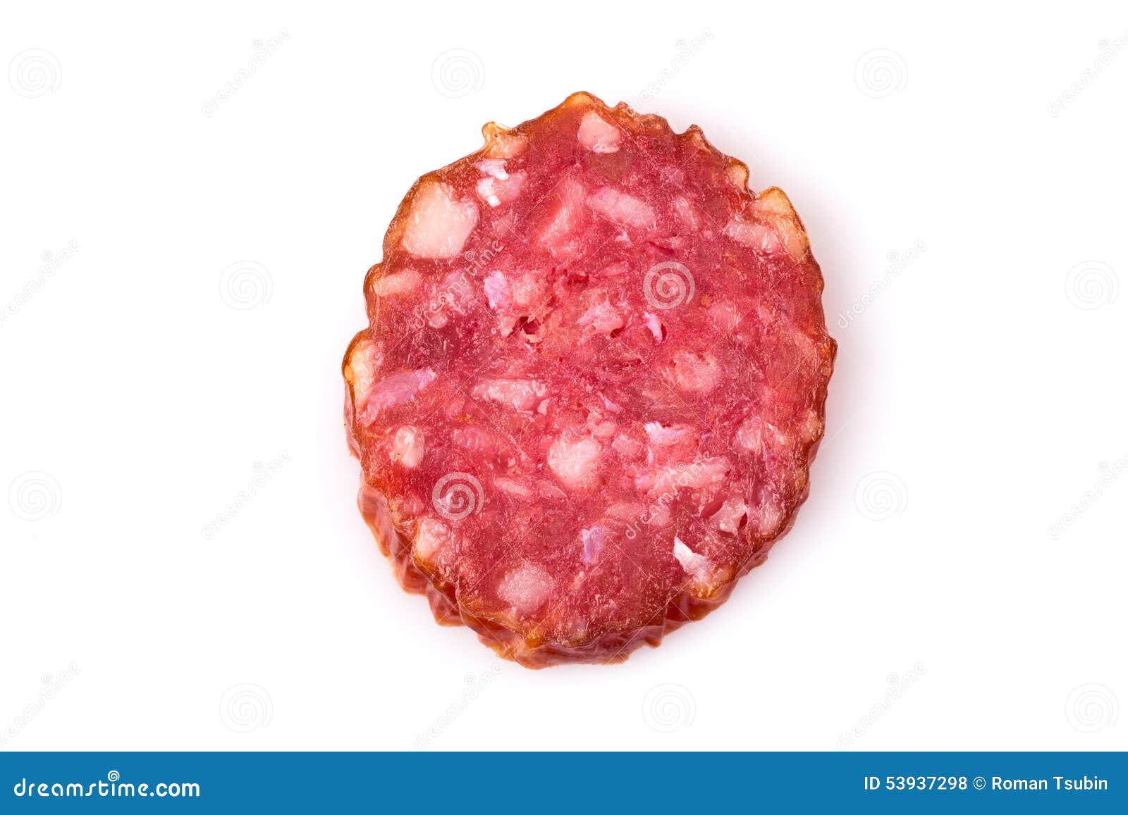 Slice of salami stock photo. Image of snack, italian - 53937298