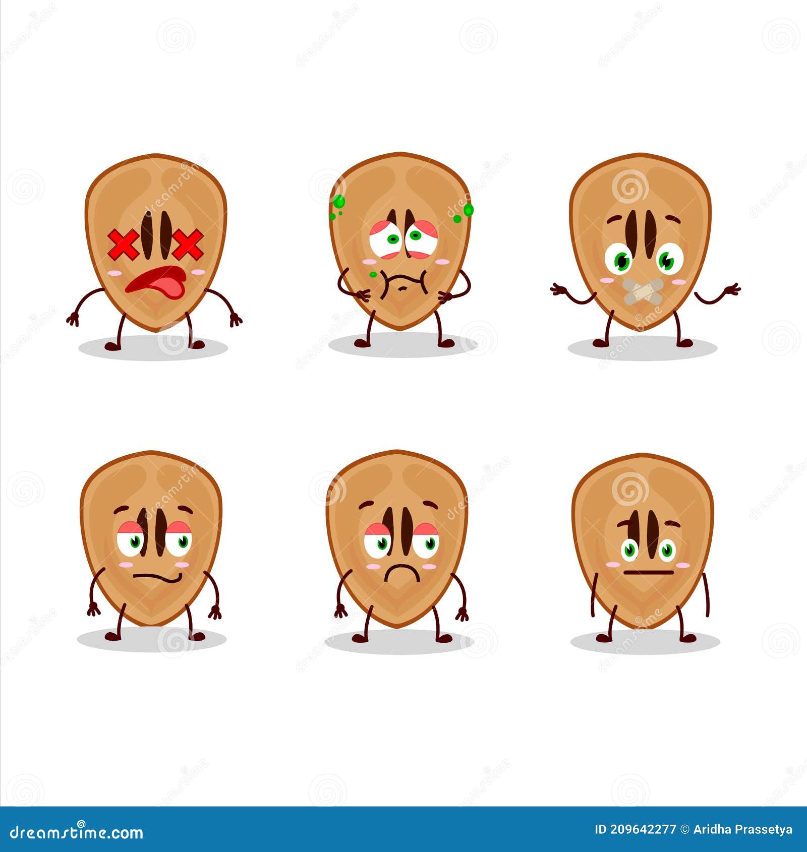 Slice of Sapodilla Cartoon Character with Nope Expression Stock Vector ...