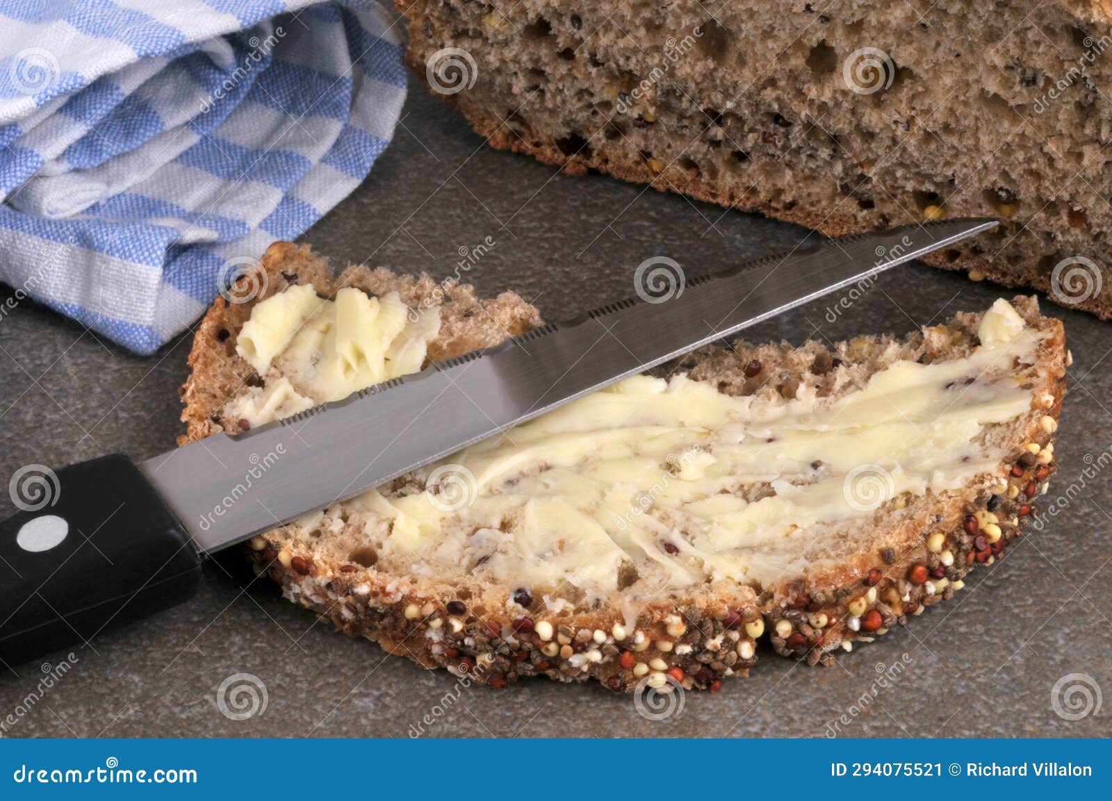 Slice of Bread with Breton Butter Stock Image - Image of butter, knife ...